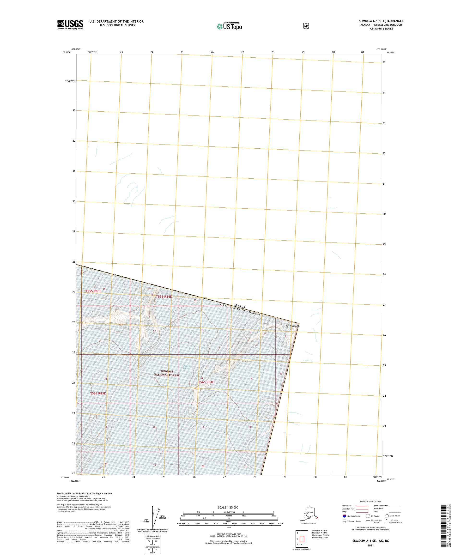 Sumdum A-1 SE Alaska US Topo Map – MyTopo Map Store