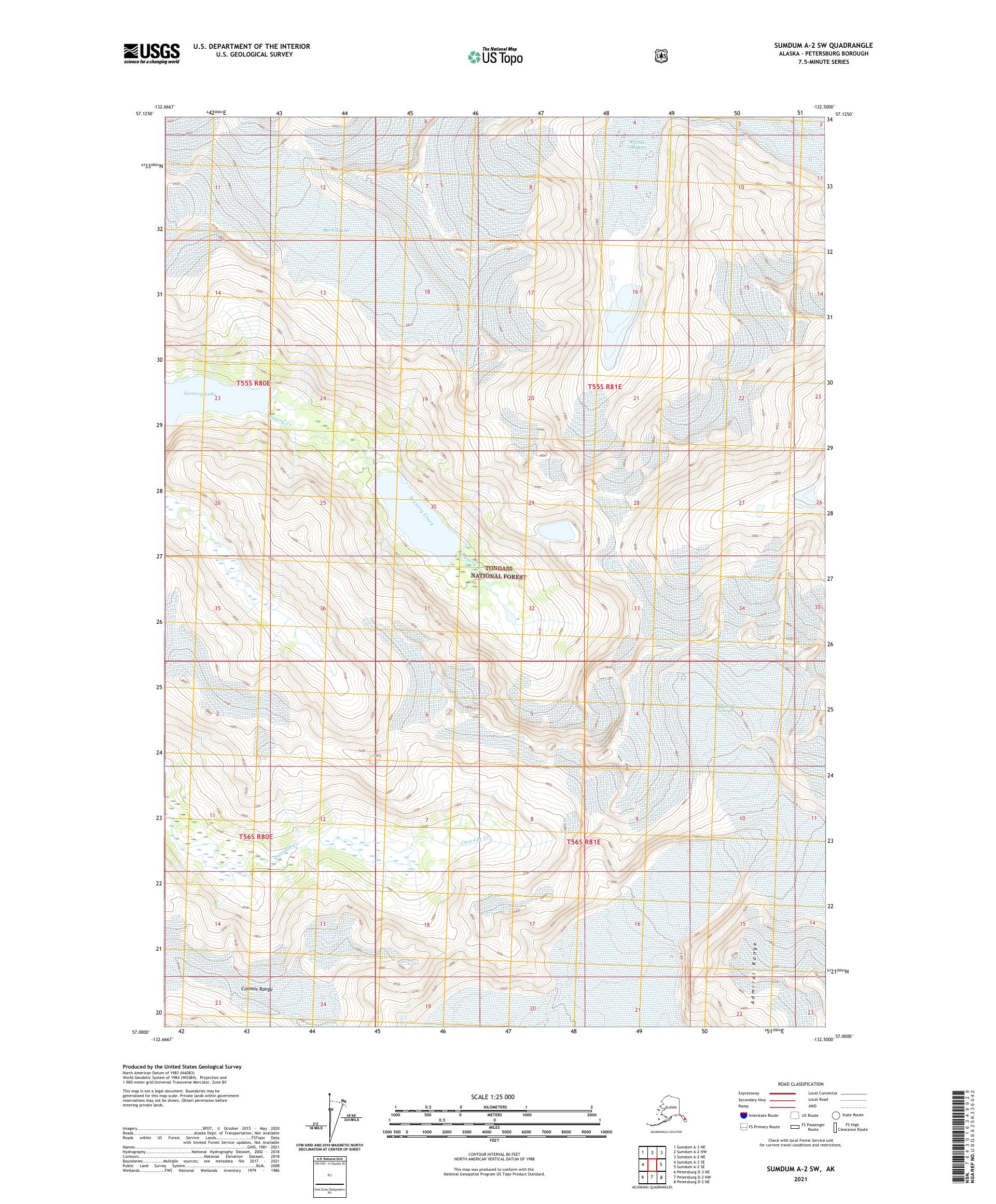 Sumdum A-2 SW Alaska US Topo Map – MyTopo Map Store