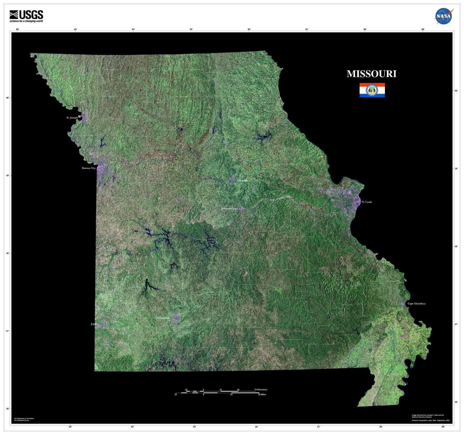 State of Missouri Satellite Map – MyTopo Map Store