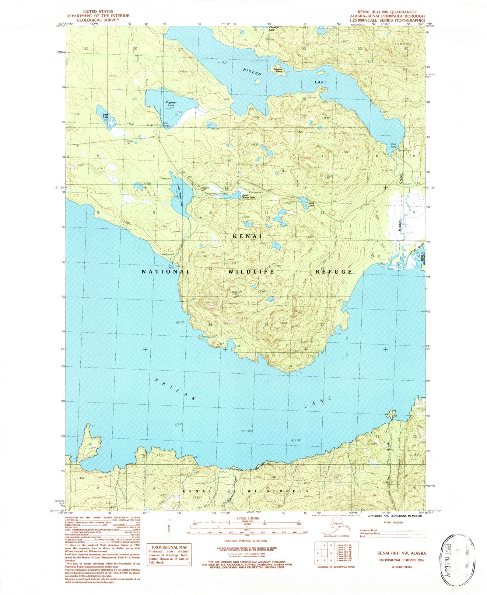Classic USGS Kenai B-1 NW Alaska 7.5'x7.5' Topo Map – MyTopo Map Store