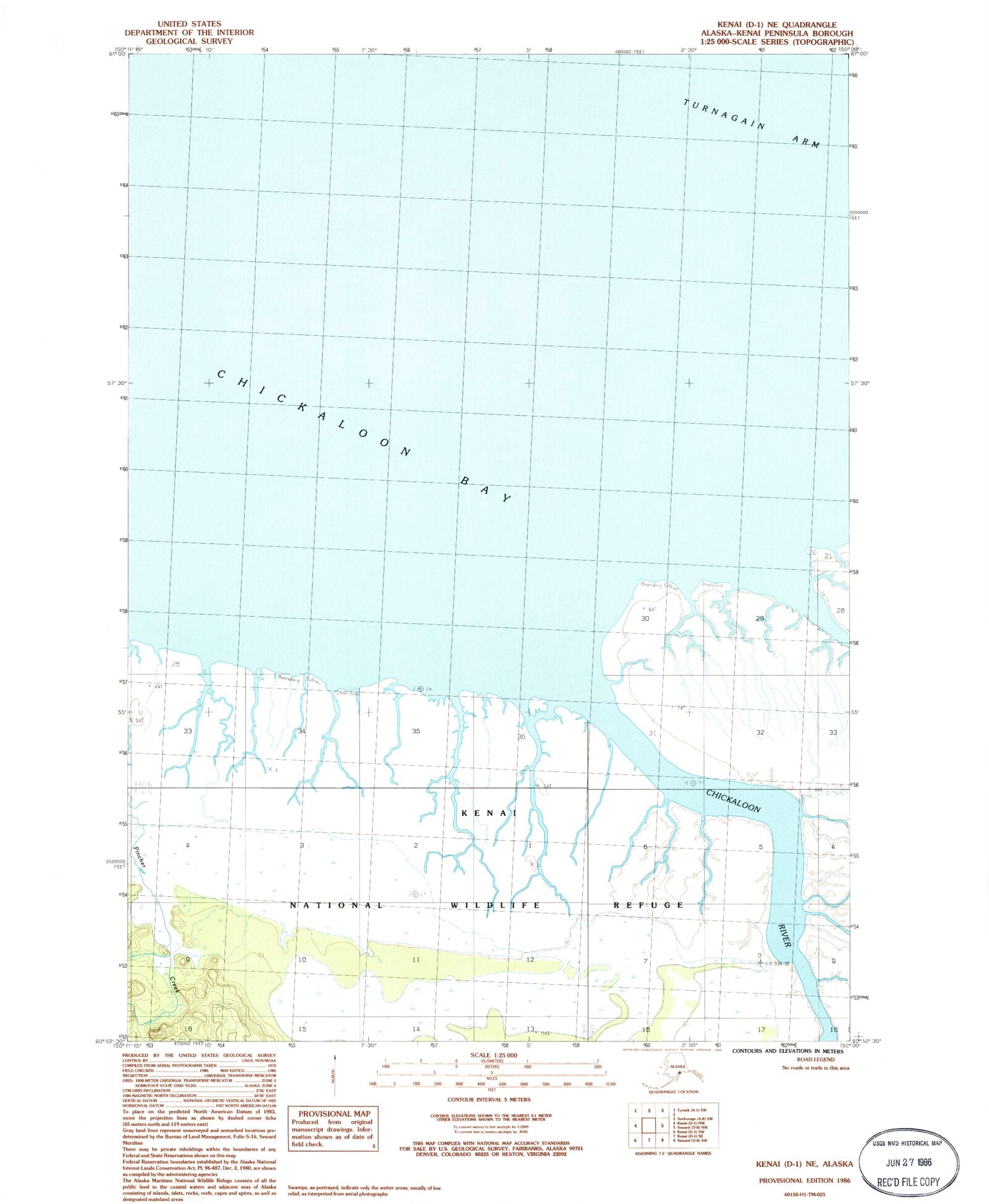 Classic USGS Kenai D-1 NE Alaska 7.5'x7.5' Topo Map – MyTopo Map Store
