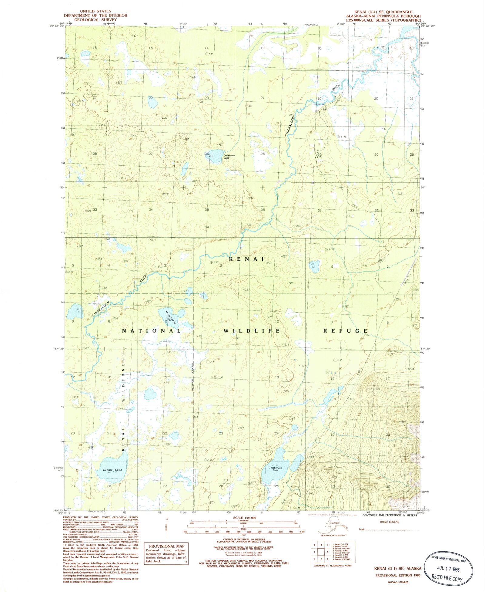 Classic USGS Kenai D-1 SE Alaska 7.5'x7.5' Topo Map – MyTopo Map Store