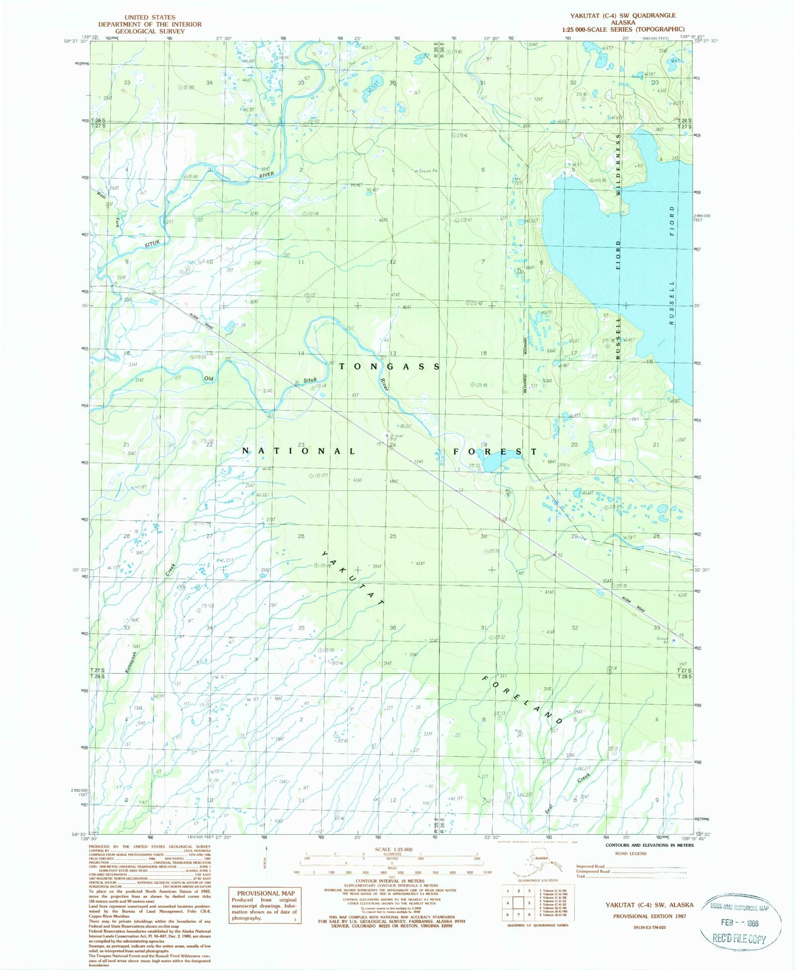 Classic USGS Yakutat C-4 SW Alaska 7.5'x7.5' Topo Map – MyTopo Map Store