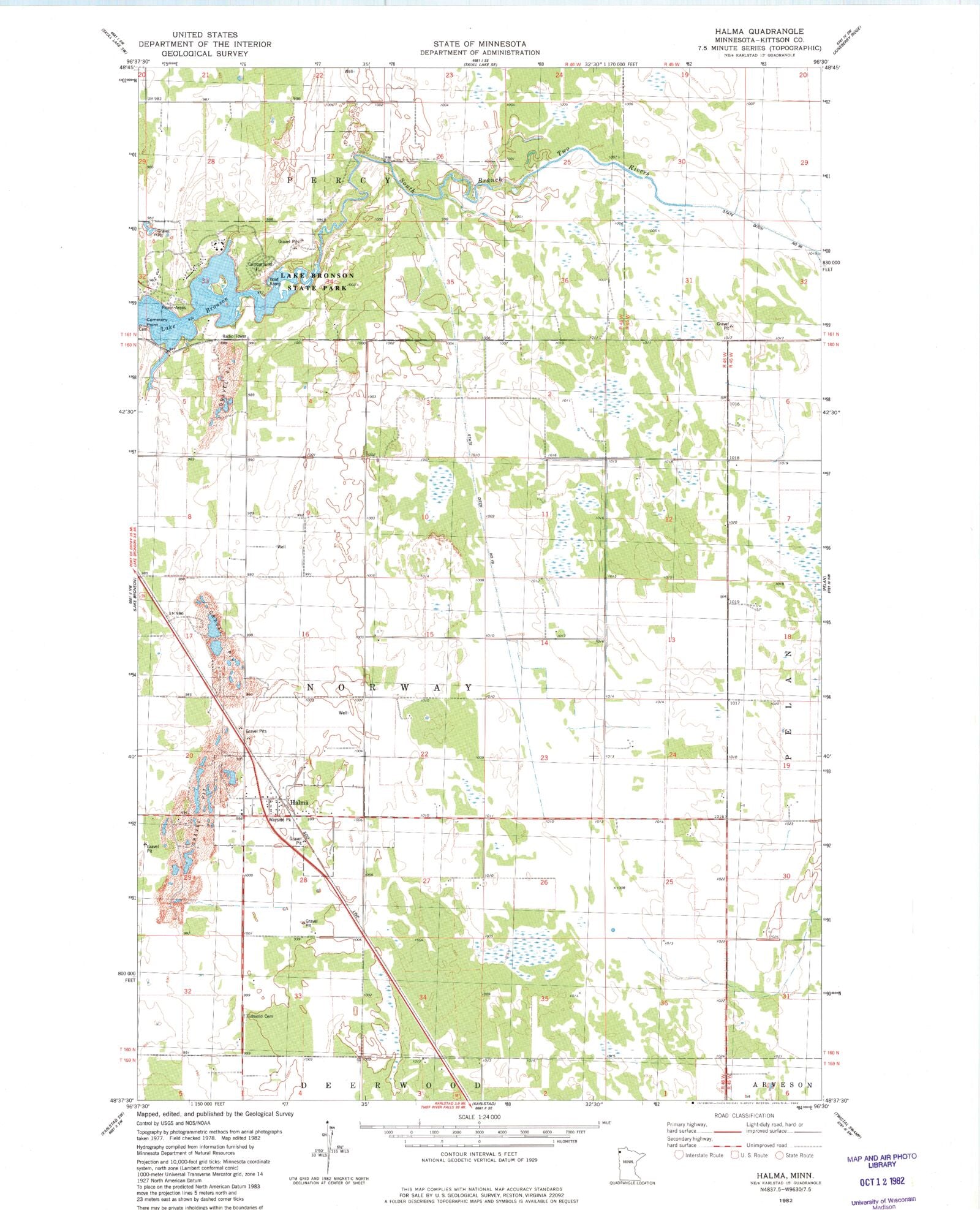 Classic USGS Halma Minnesota 7.5'x7.5' Topo Map – MyTopo Map Store