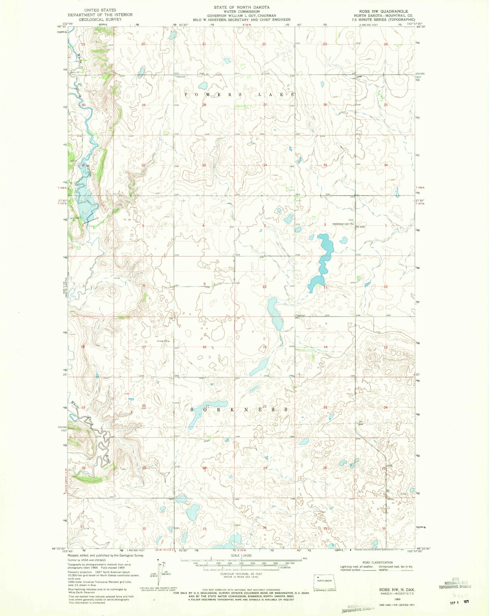 Classic USGS Ross NW North Dakota 7.5'x7.5' Topo Map – MyTopo Map Store