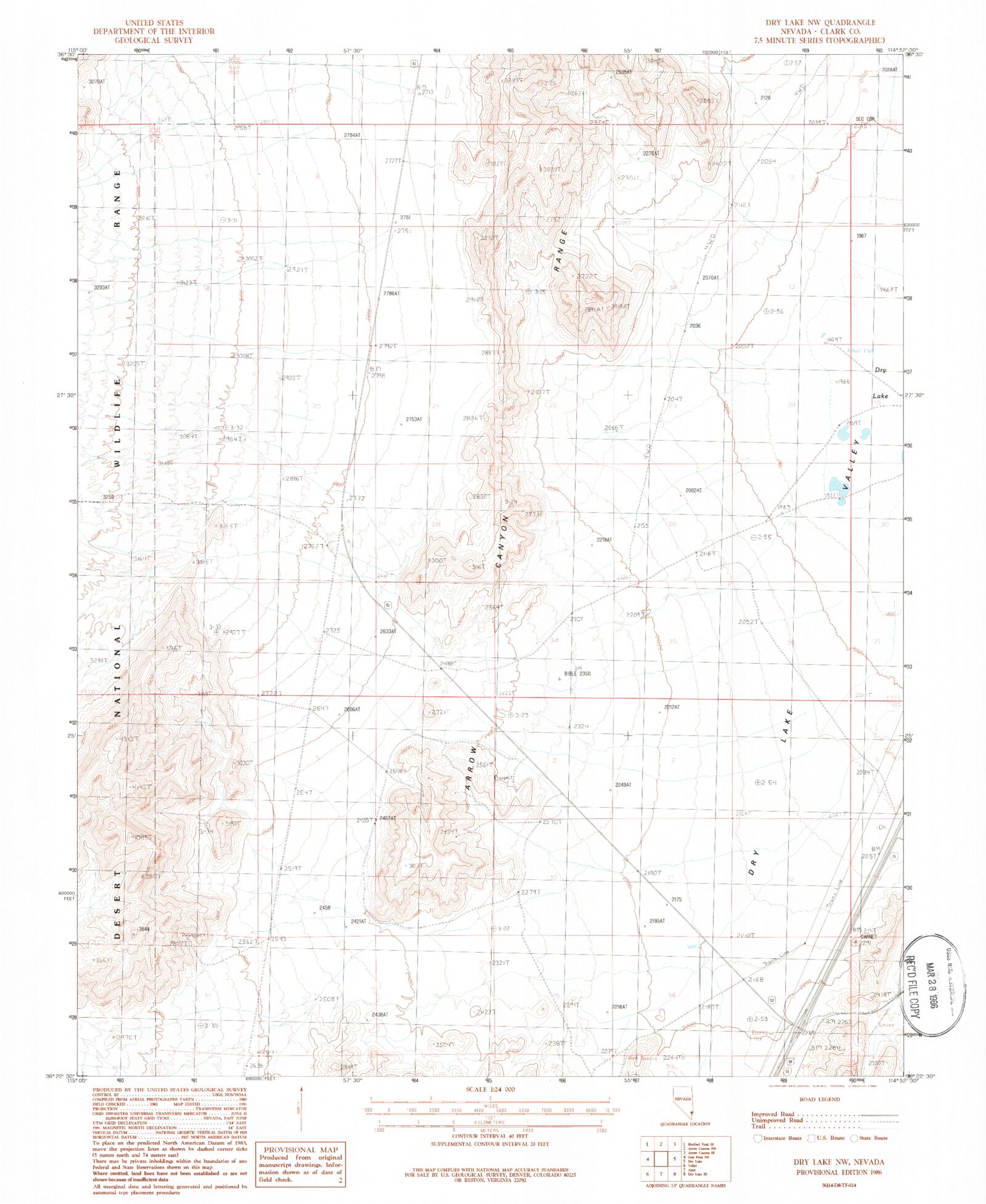 Classic USGS Dry Lake NW Nevada 7.5'x7.5' Topo Map – MyTopo Map Store