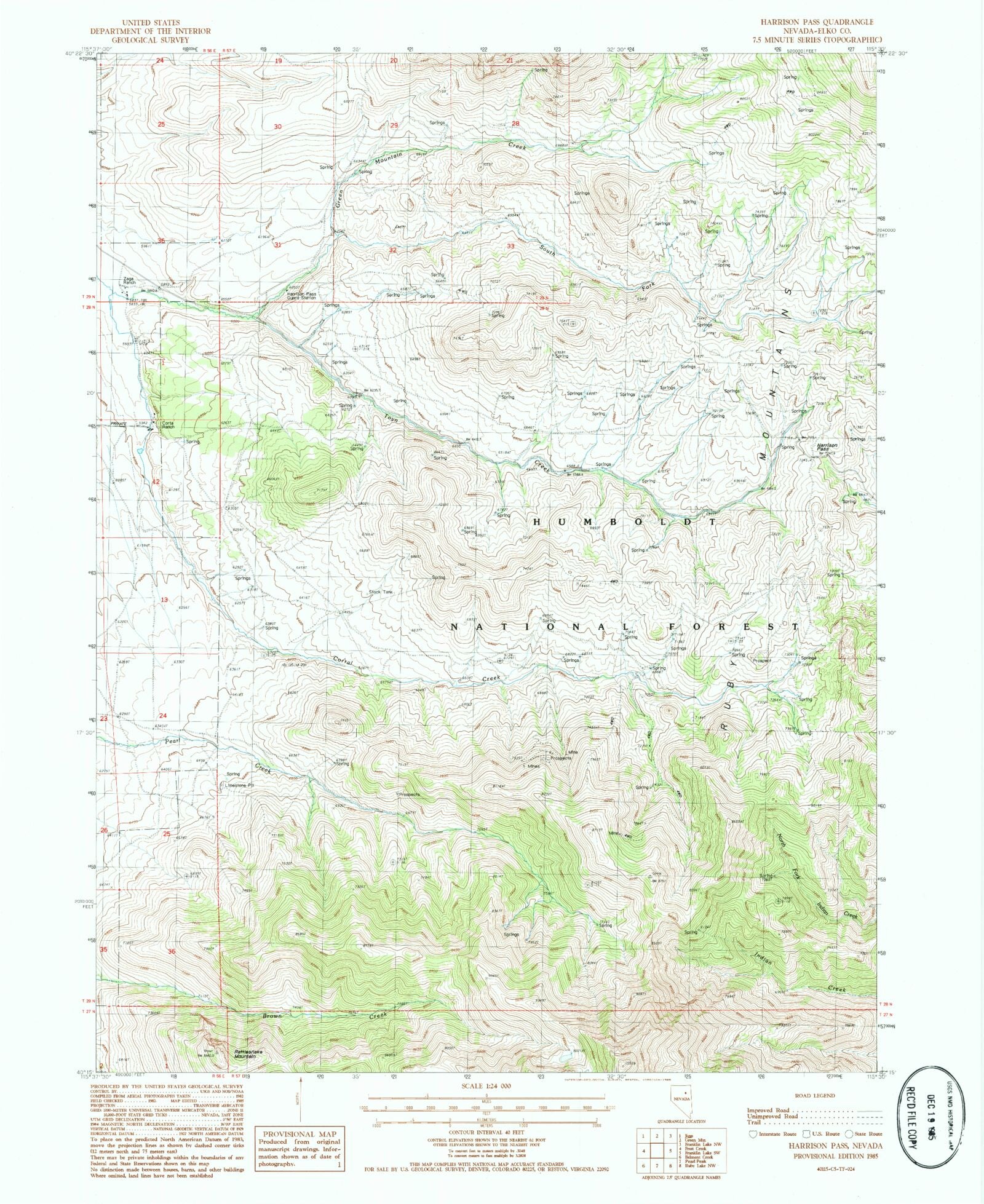 Classic USGS Harrison Pass Nevada 7.5'x7.5' Topo Map – MyTopo Map Store