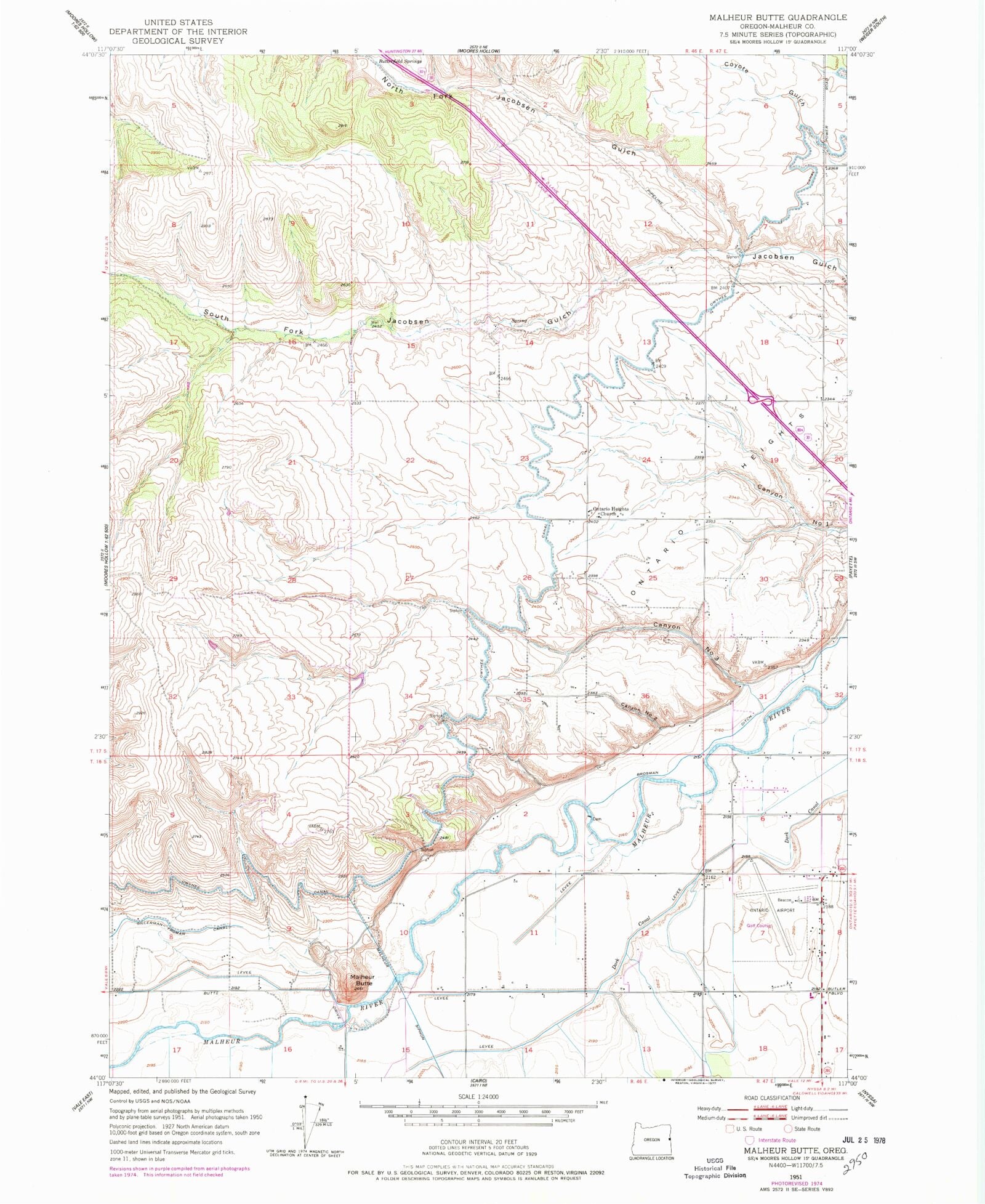Classic USGS Malheur Butte Oregon 7.5'x7.5' Topo Map – MyTopo Map Store