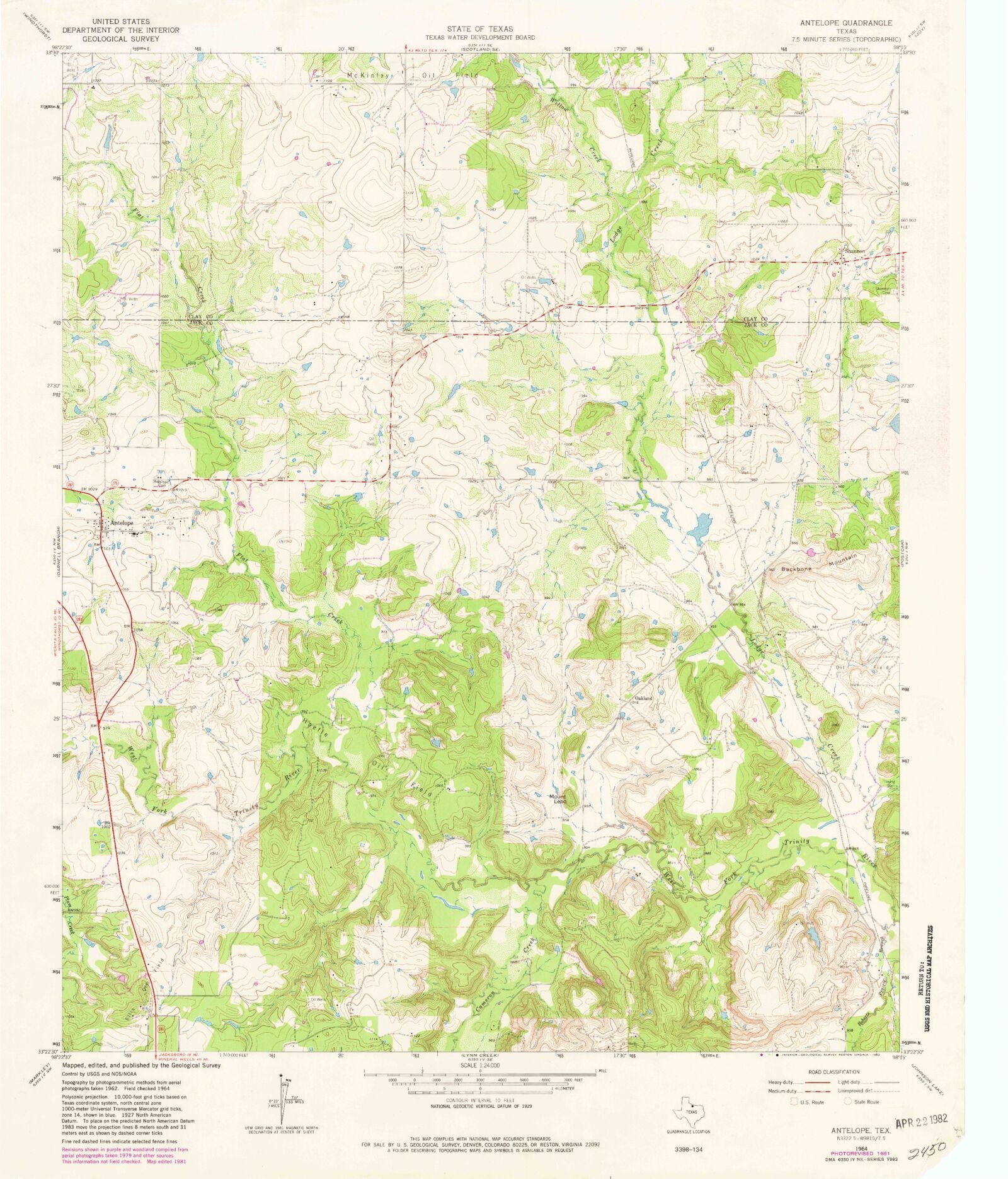 Classic USGS Antelope Texas 7.5'x7.5' Topo Map – MyTopo Map Store