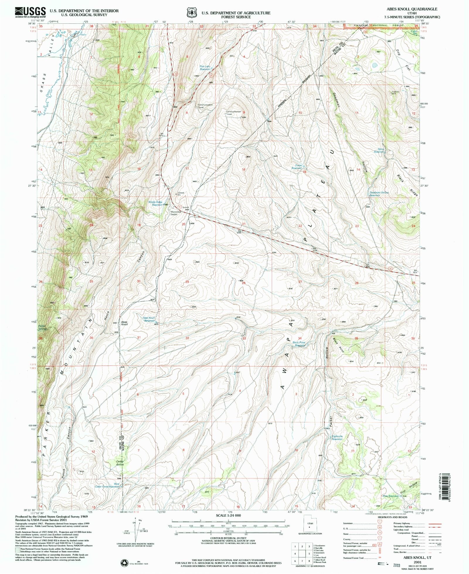 Classic USGS Abes Knoll Utah 7.5'x7.5' Topo Map – MyTopo Map Store