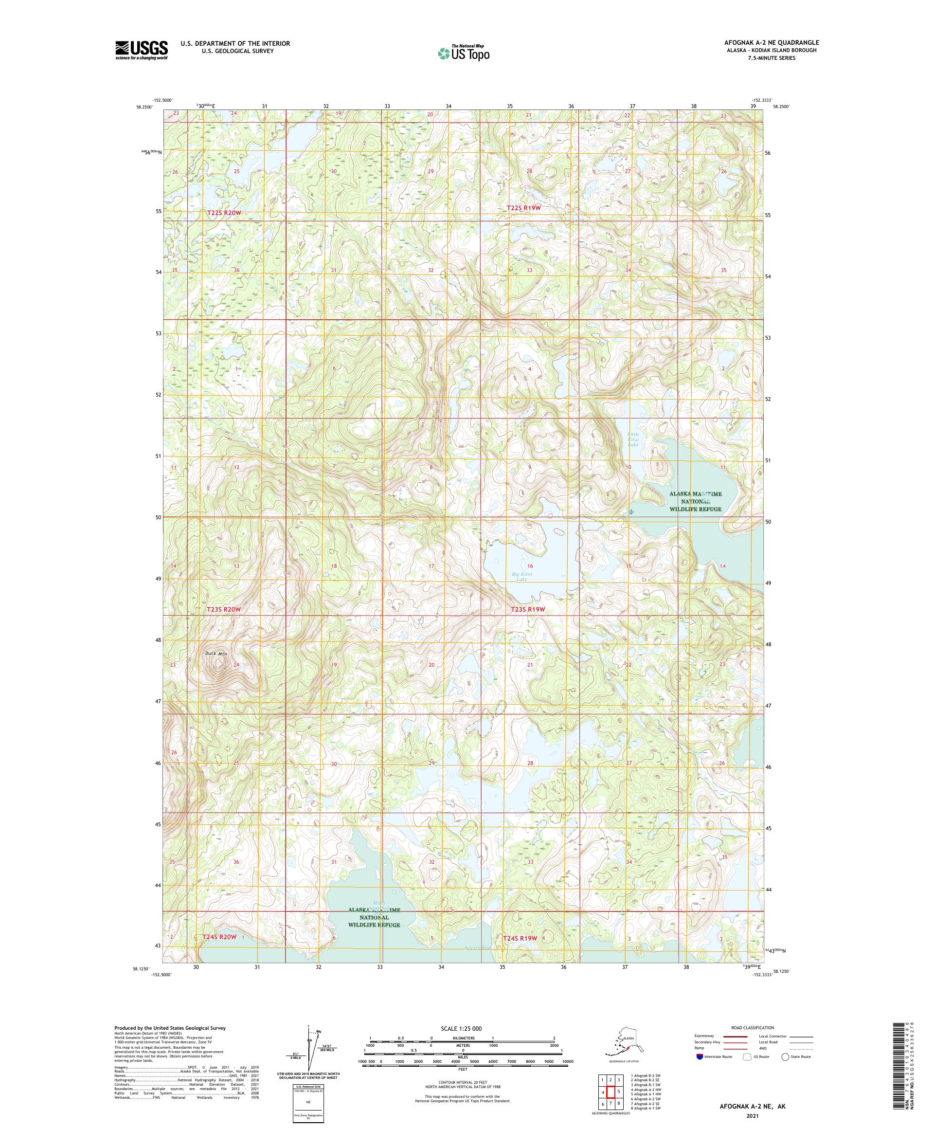 Afognak A-2 NE Alaska US Topo Map – MyTopo Map Store