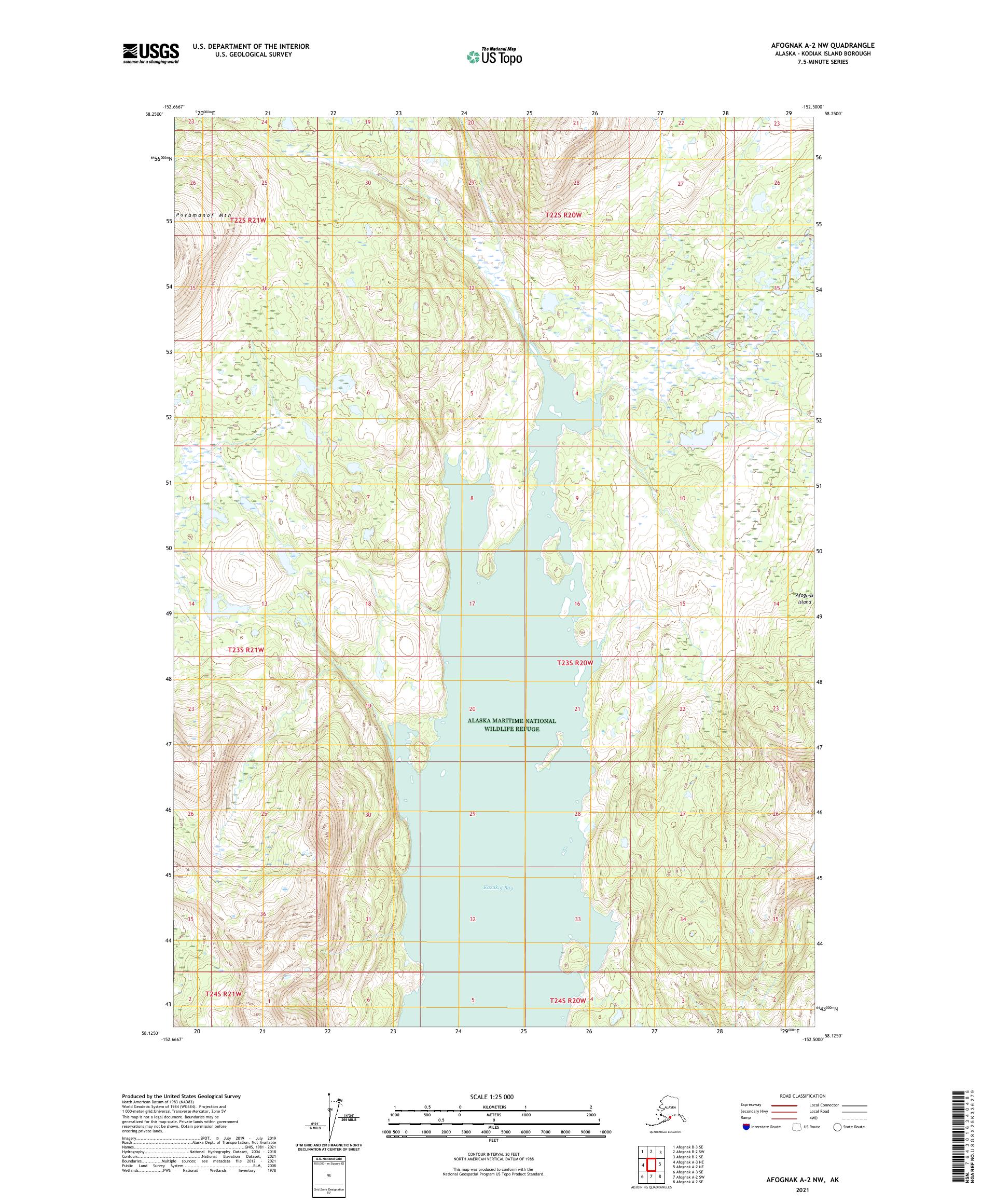 Afognak A-2 NW Alaska US Topo Map – MyTopo Map Store