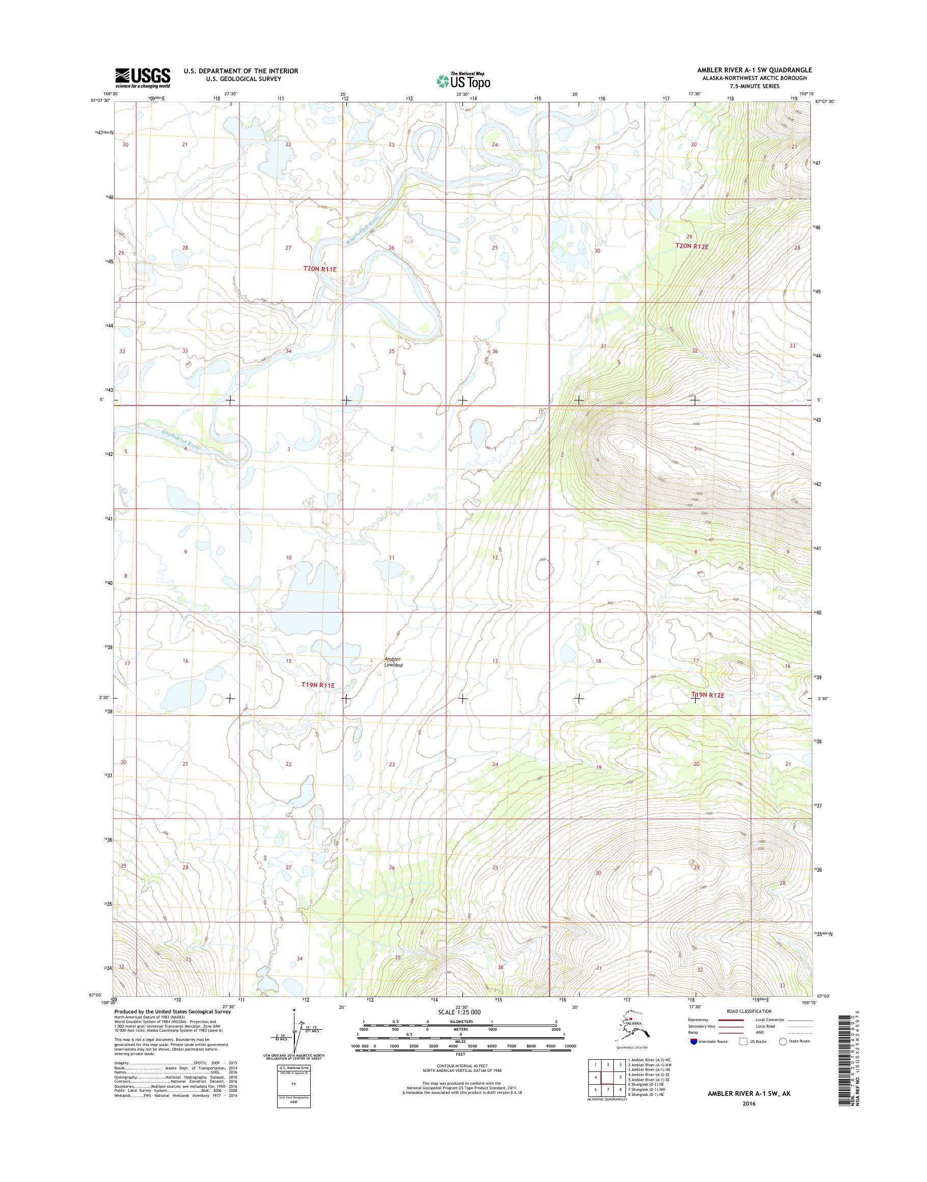 Ambler River A-1 SW Alaska US Topo Map – MyTopo Map Store