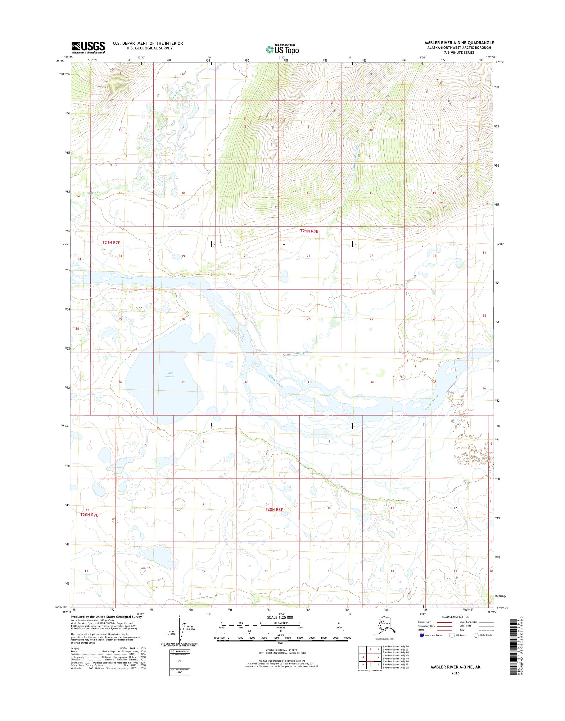 Ambler River A-3 NE Alaska US Topo Map – MyTopo Map Store