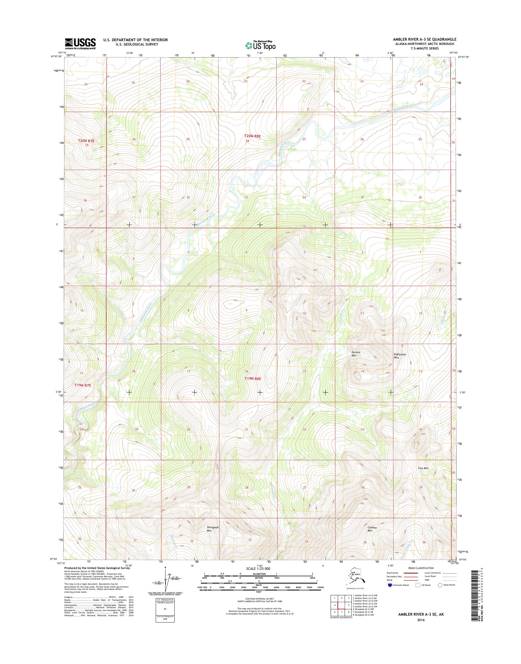 Ambler River A-3 SE Alaska US Topo Map – MyTopo Map Store
