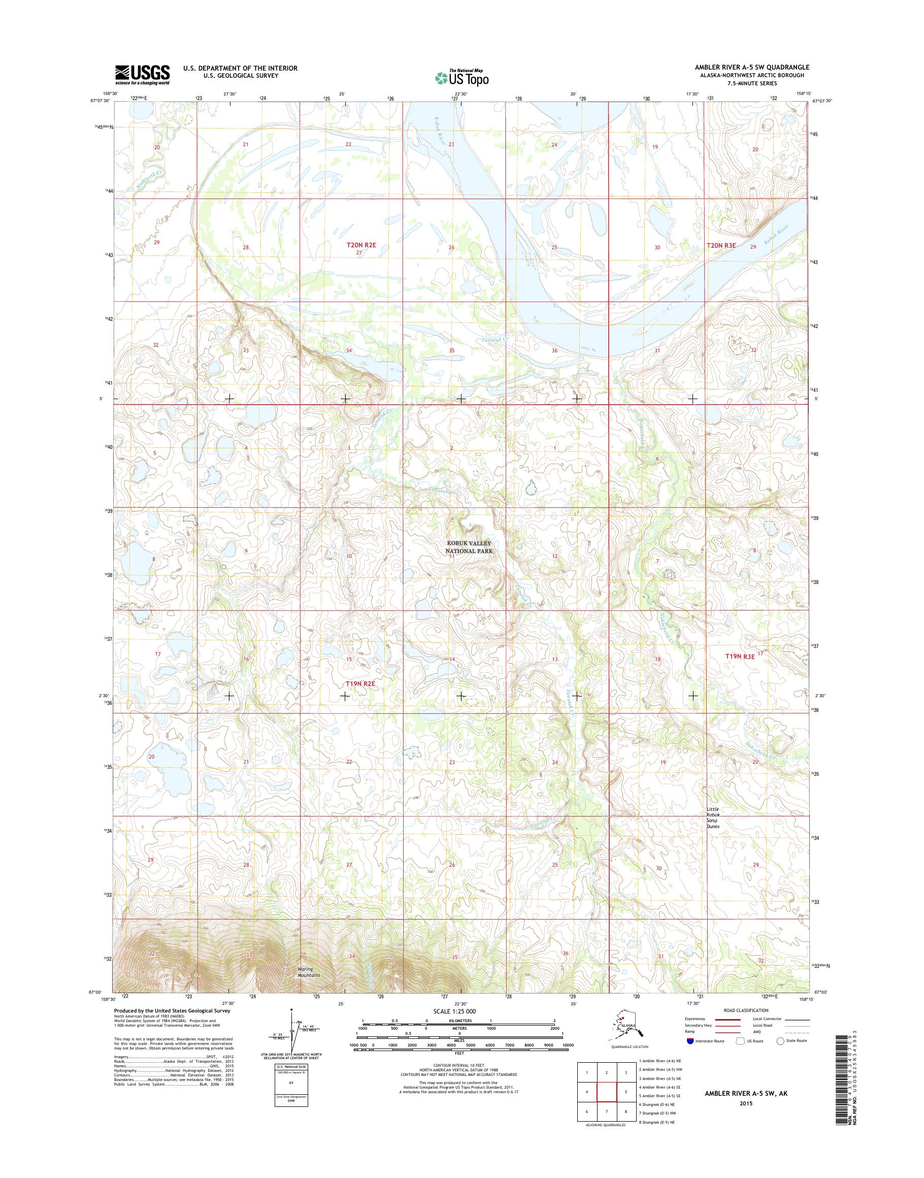 Ambler River A-5 SW Alaska US Topo Map – MyTopo Map Store