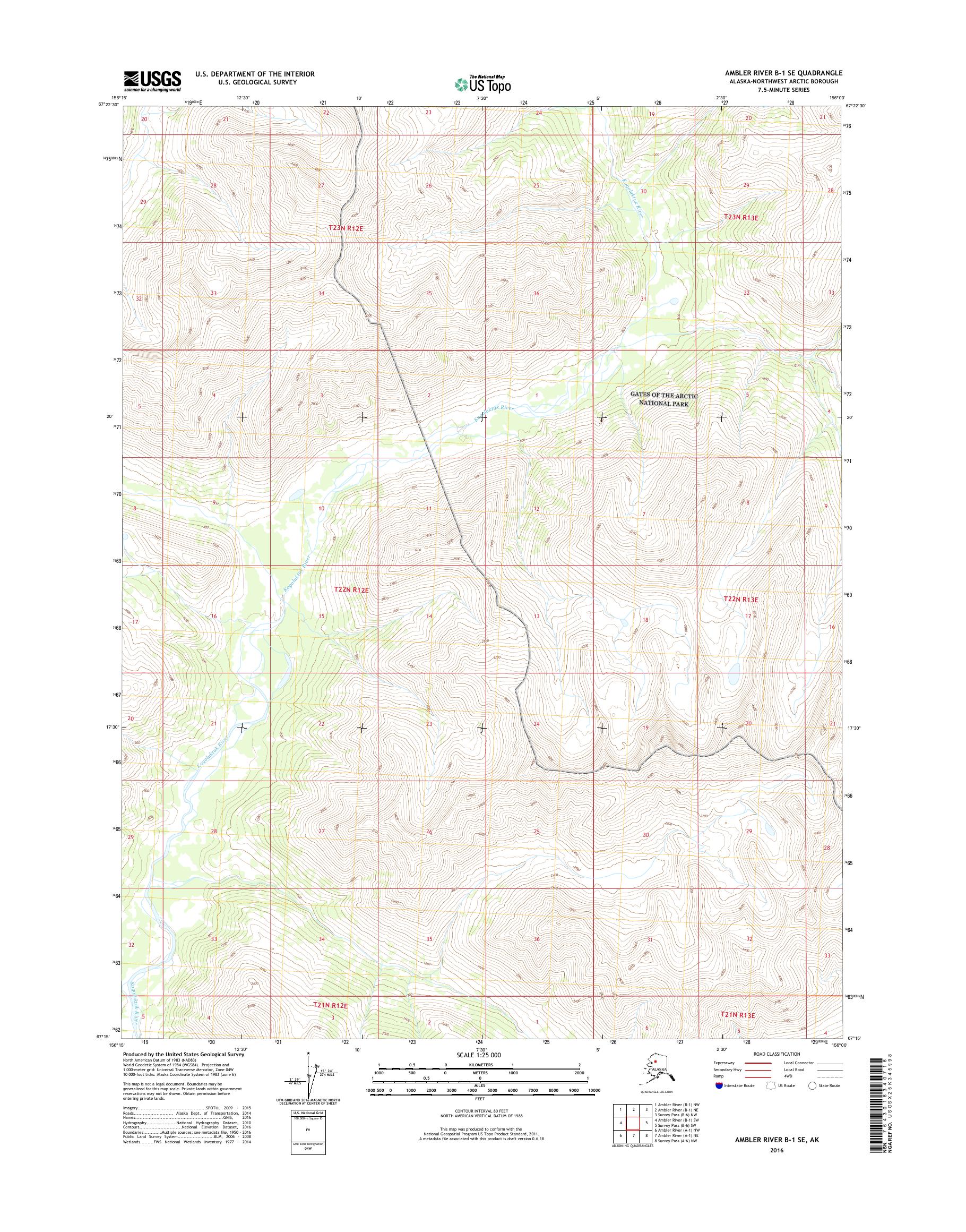 Ambler River B-1 SE Alaska US Topo Map – MyTopo Map Store