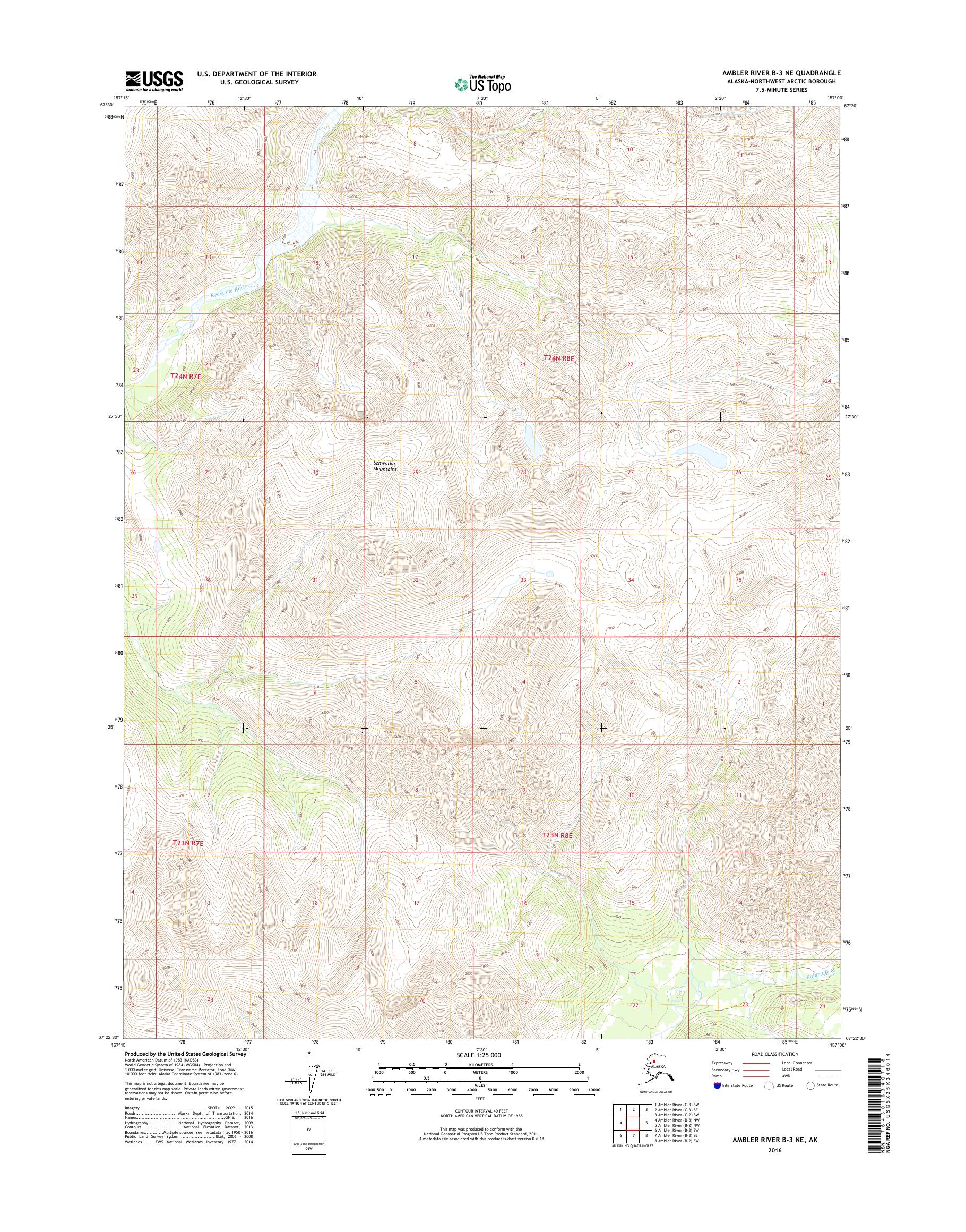 Ambler River B-3 NE Alaska US Topo Map – MyTopo Map Store
