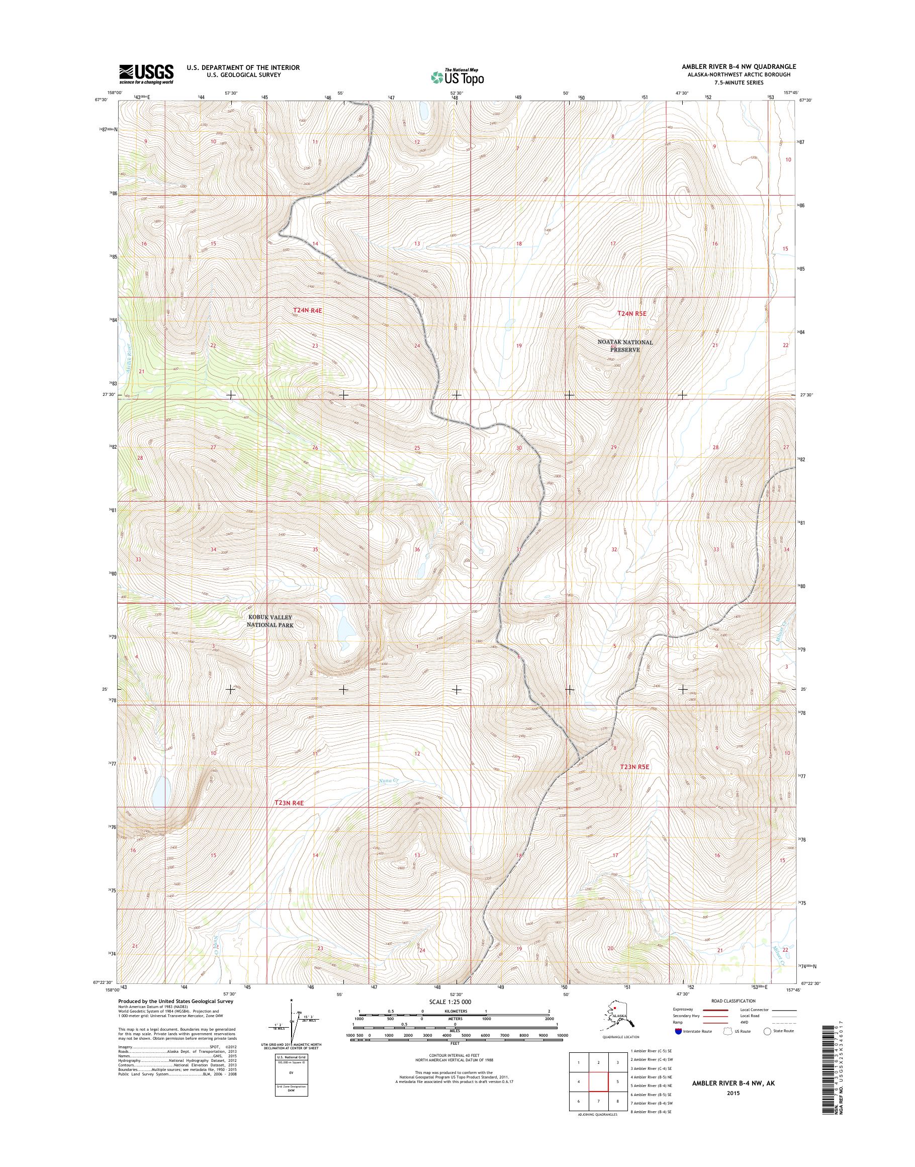 Ambler River B-4 NW Alaska US Topo Map – MyTopo Map Store