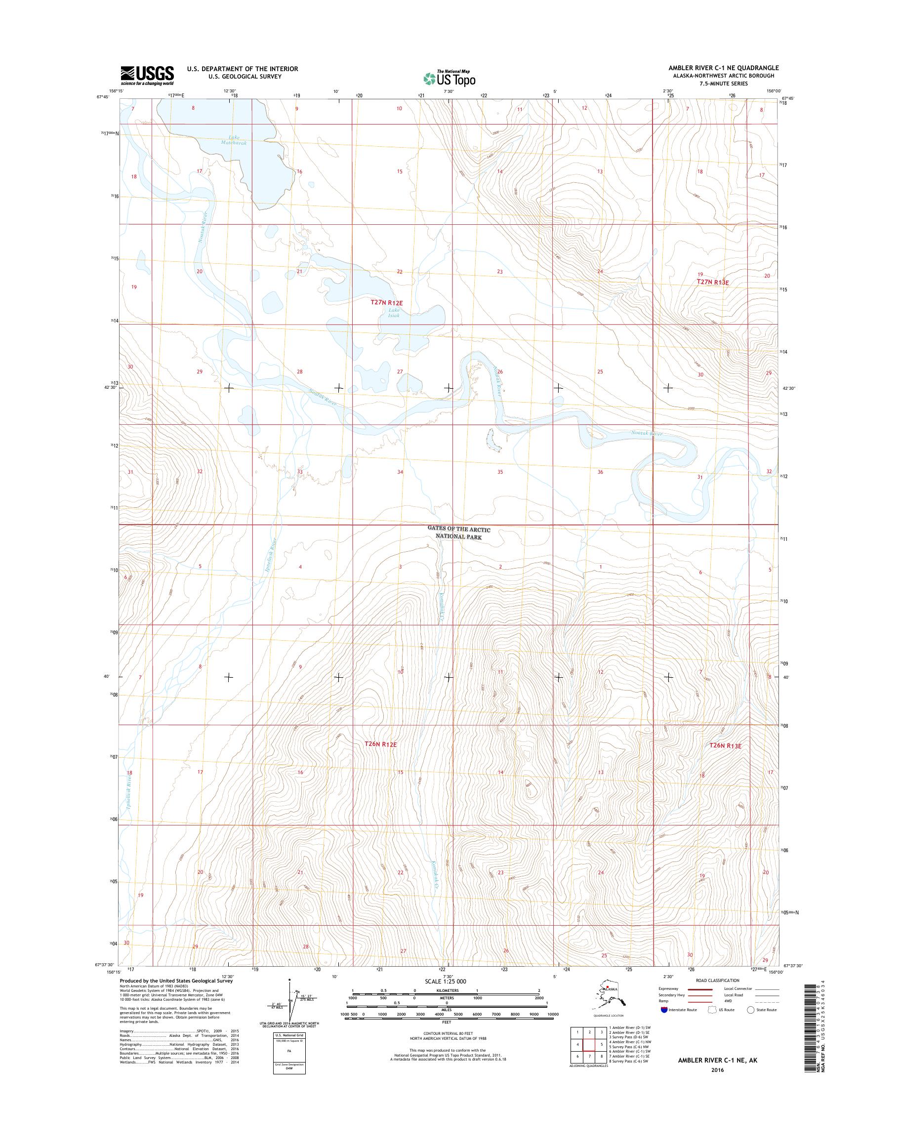 Ambler River C-1 NE Alaska US Topo Map – MyTopo Map Store
