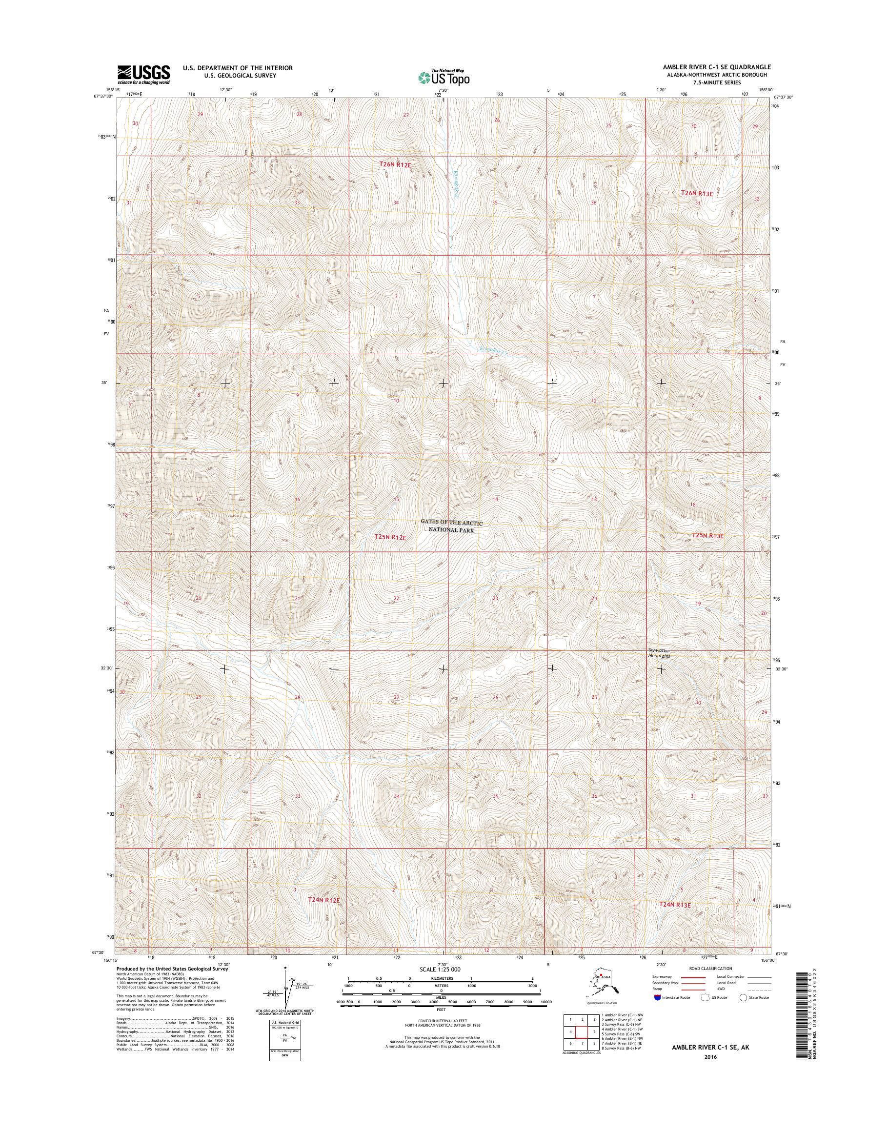 Ambler River C-1 SE Alaska US Topo Map – MyTopo Map Store