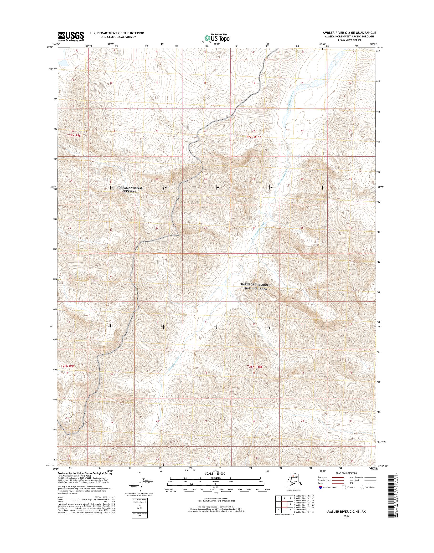 Ambler River C-2 NE Alaska US Topo Map – MyTopo Map Store