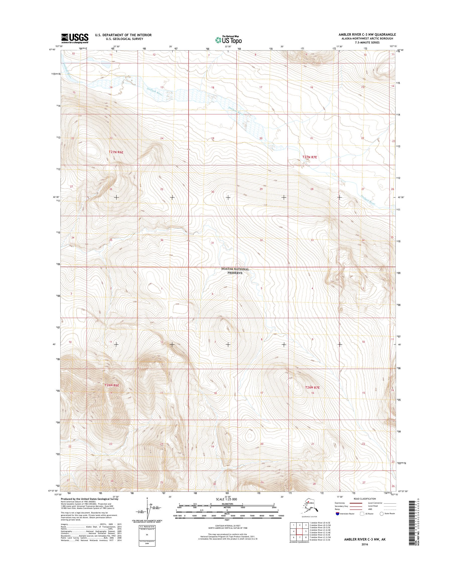 Ambler River C-3 NW Alaska US Topo Map – MyTopo Map Store