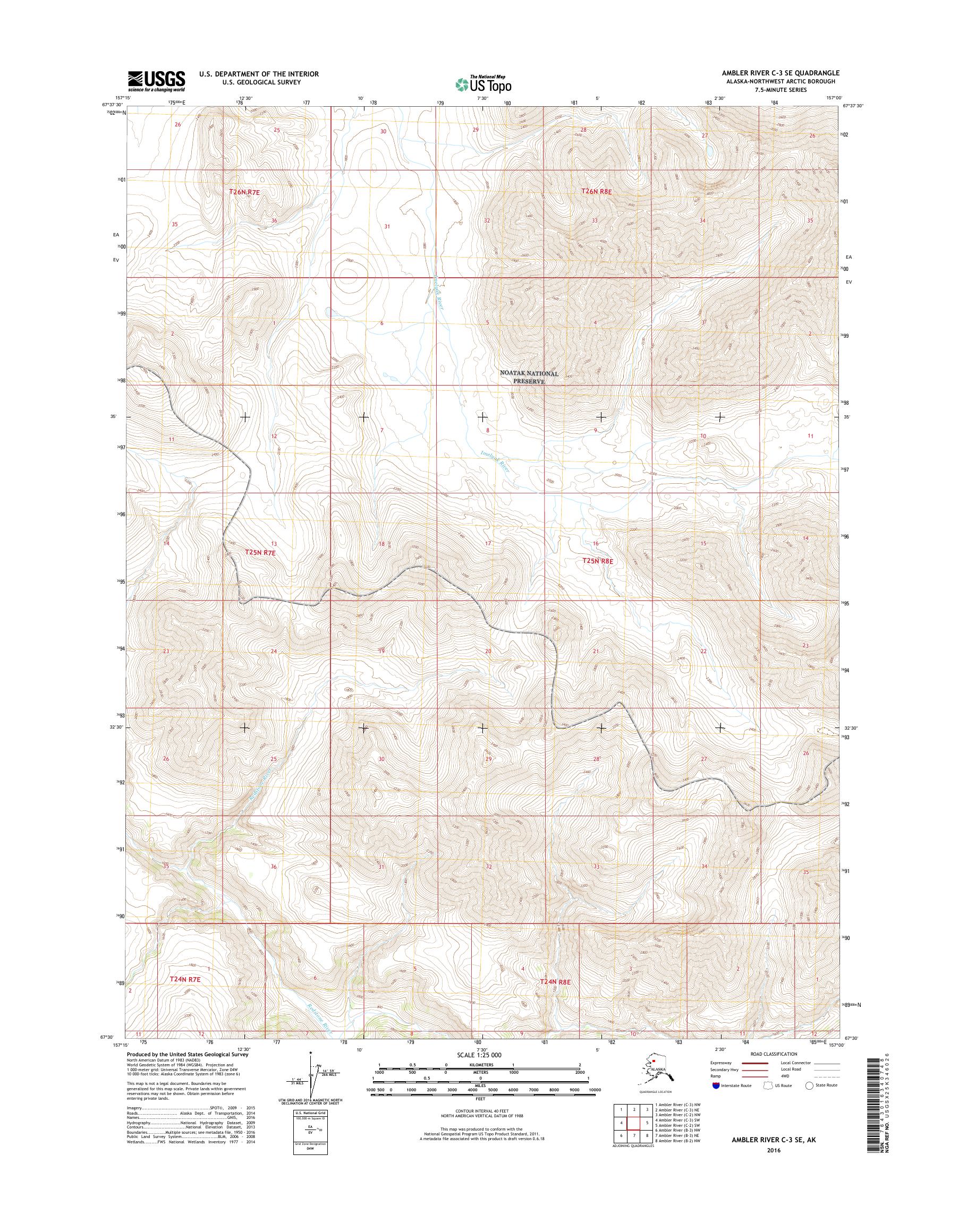Ambler River C-3 SE Alaska US Topo Map – MyTopo Map Store
