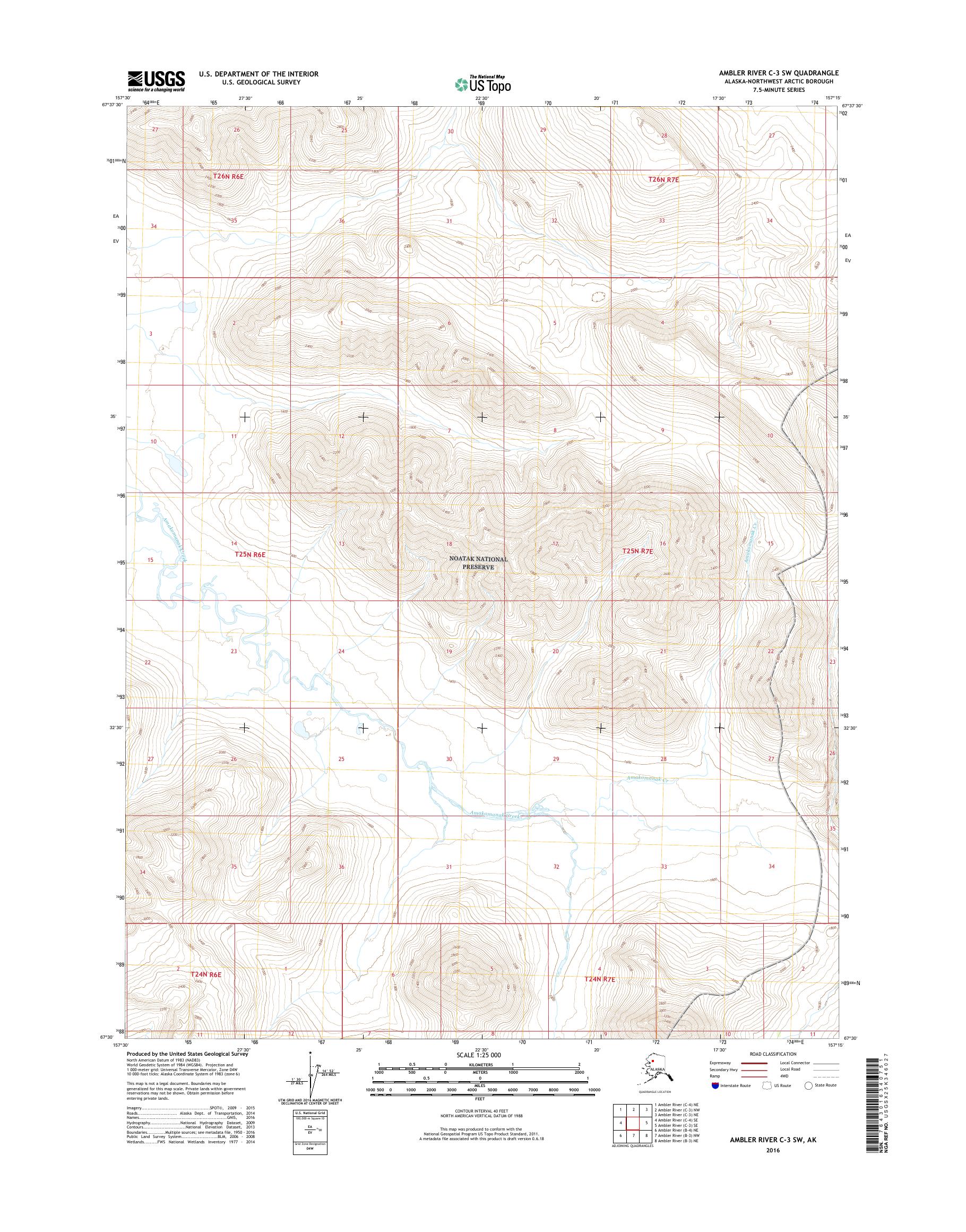 Ambler River C-3 SW Alaska US Topo Map – MyTopo Map Store