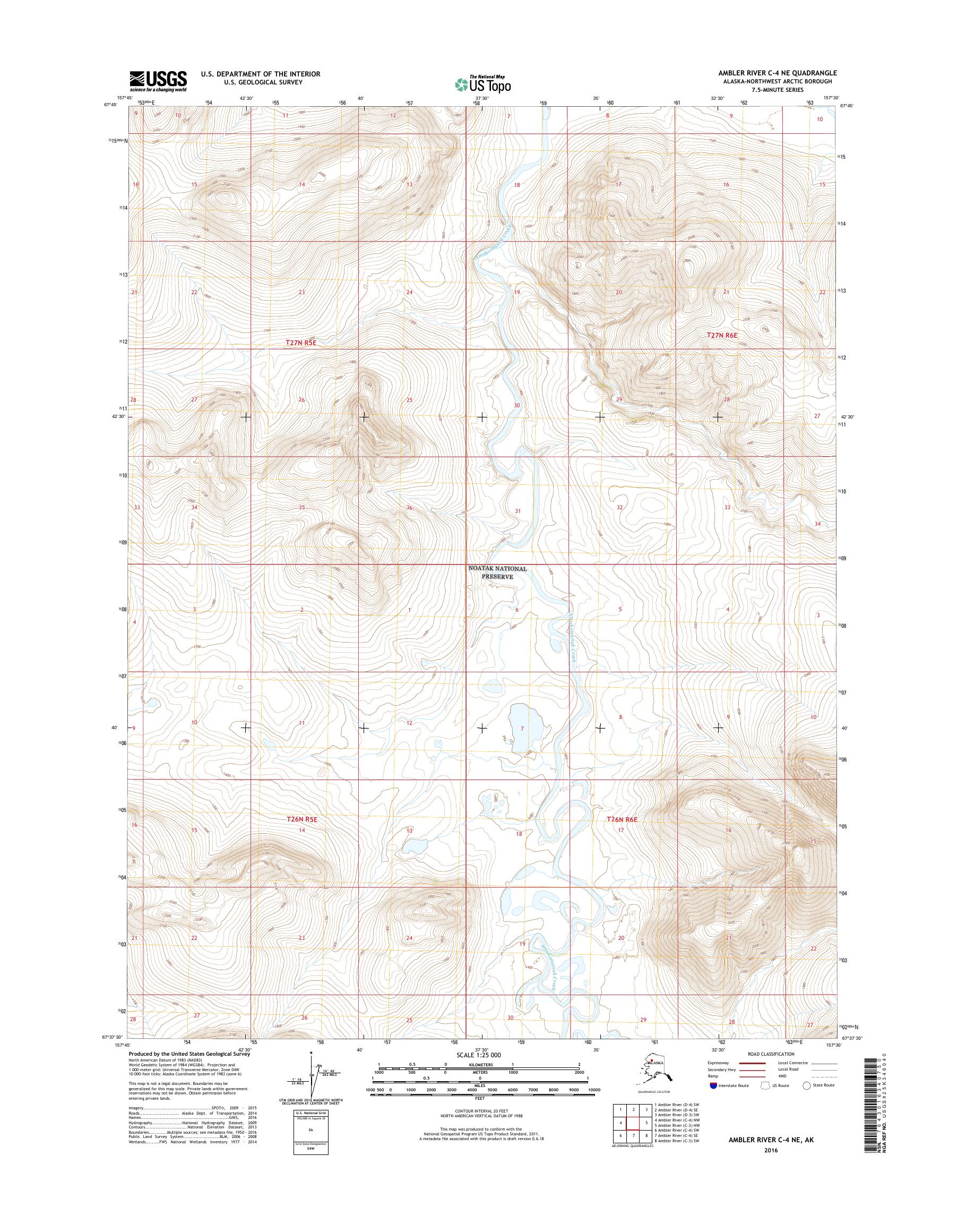 Ambler River C-4 NE Alaska US Topo Map – MyTopo Map Store