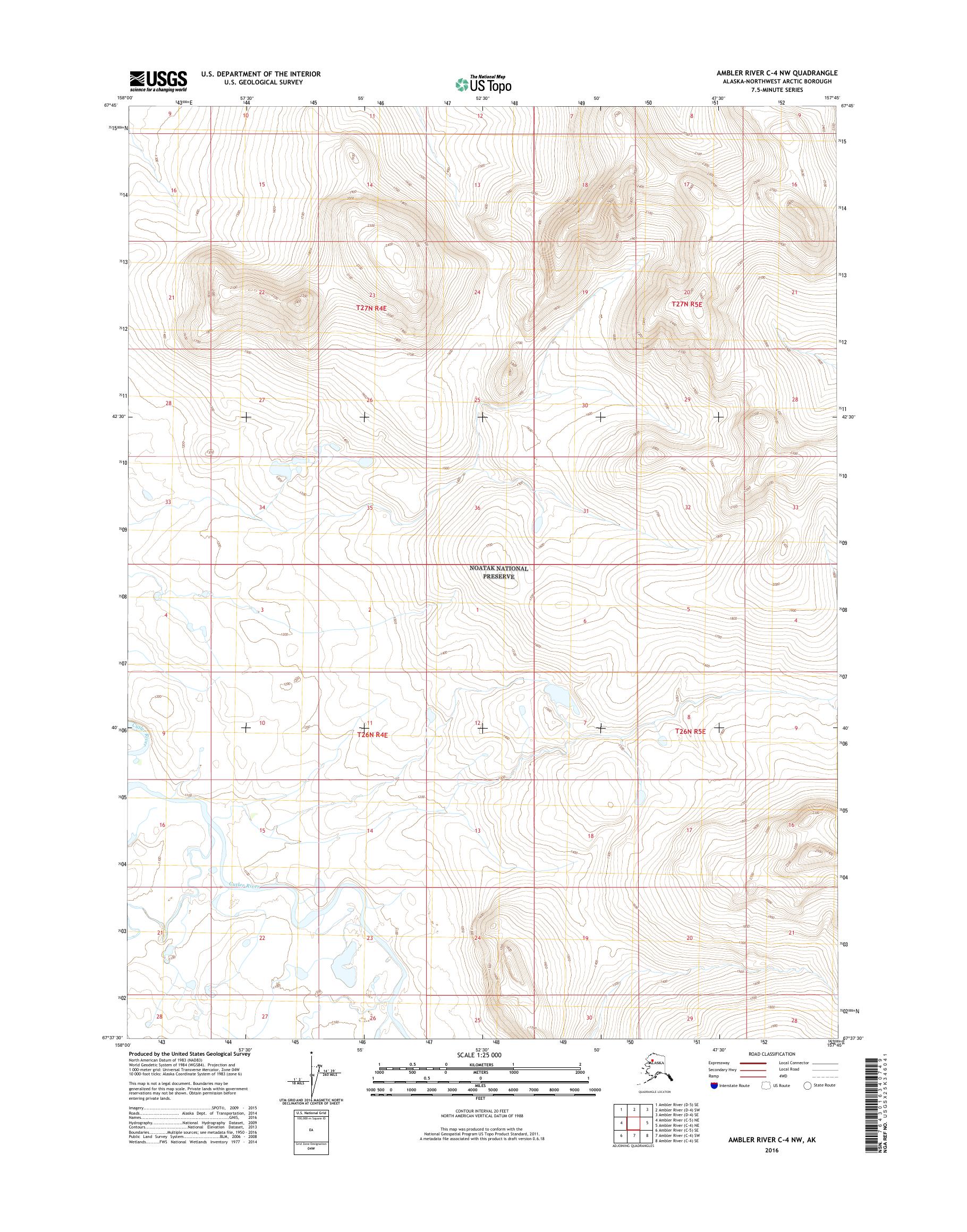 Ambler River C-4 NW Alaska US Topo Map – MyTopo Map Store
