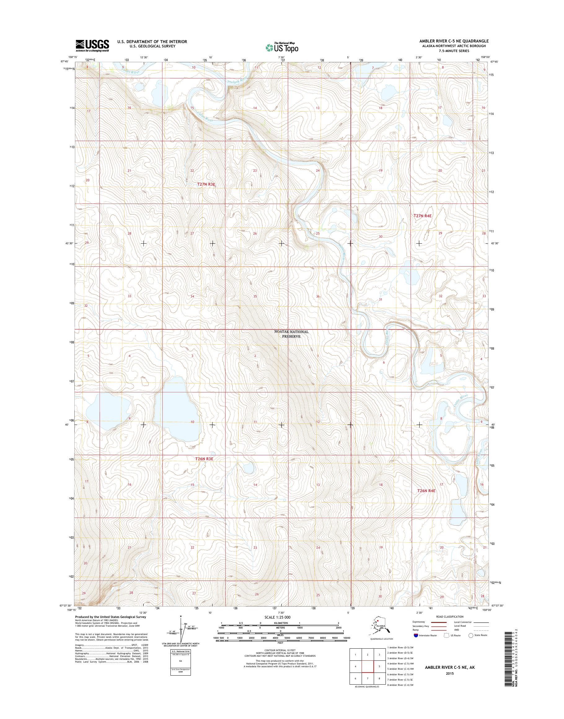 Ambler River C-5 NE Alaska US Topo Map – MyTopo Map Store