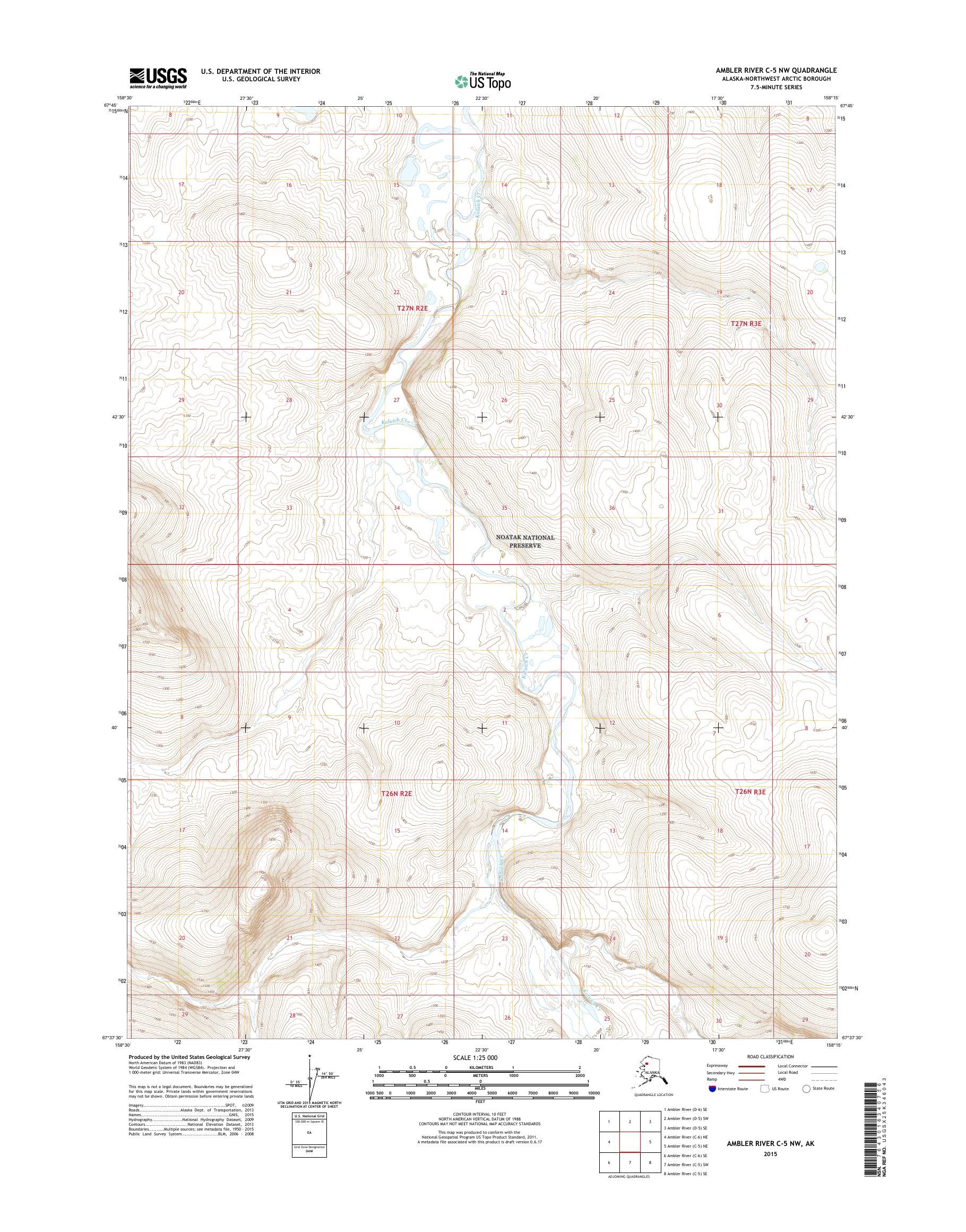 Ambler River C-5 NW Alaska US Topo Map – MyTopo Map Store