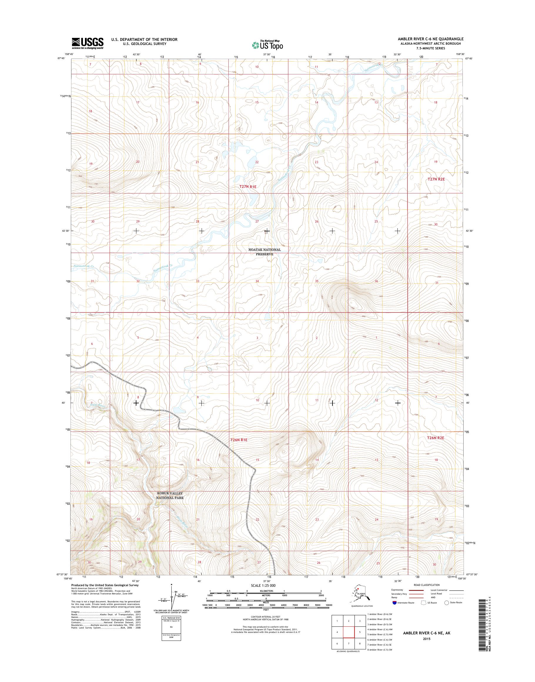 Ambler River C-6 NE Alaska US Topo Map – MyTopo Map Store