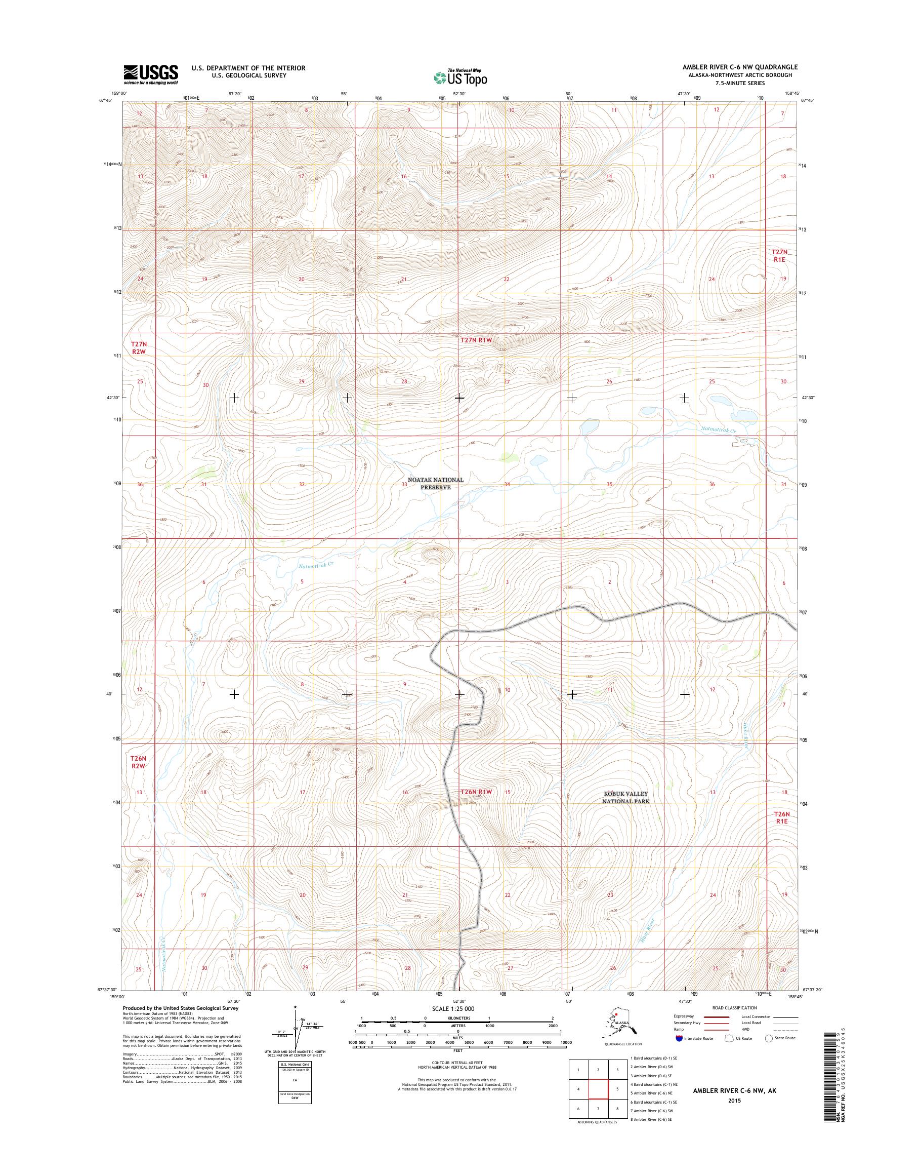Ambler River C-6 NW Alaska US Topo Map – MyTopo Map Store