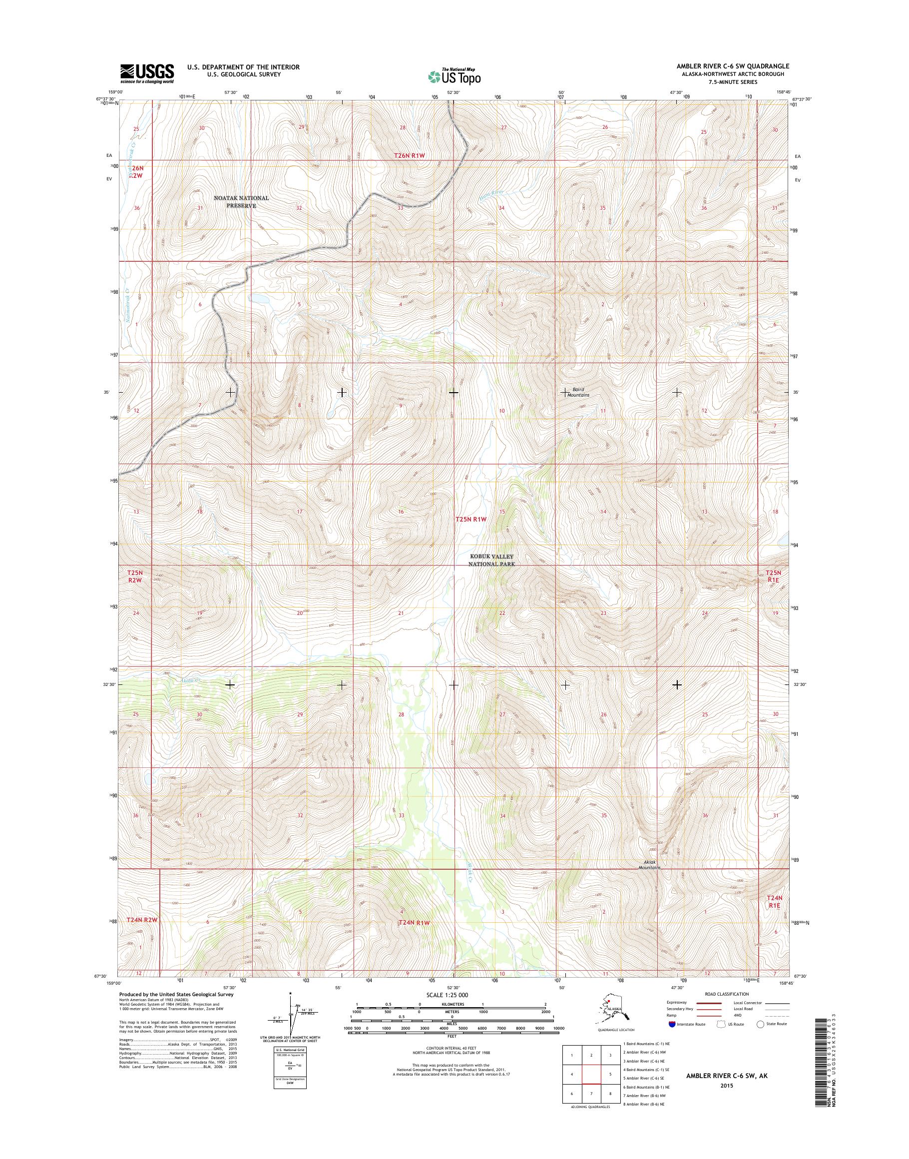 Ambler River C-6 SW Alaska US Topo Map – MyTopo Map Store