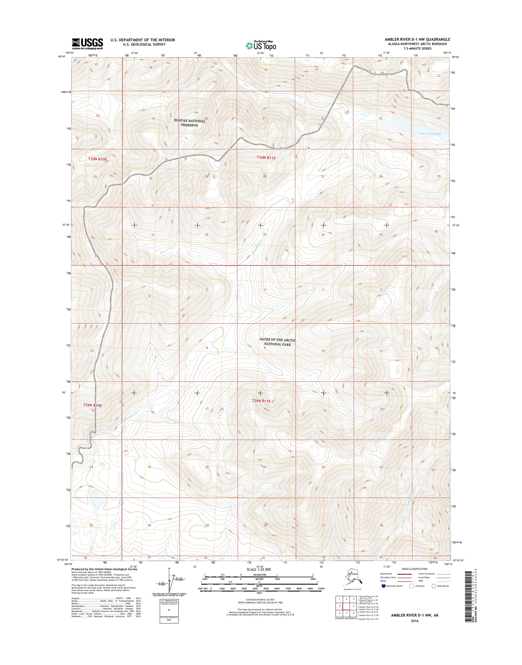 Ambler River D-1 NW Alaska US Topo Map – MyTopo Map Store