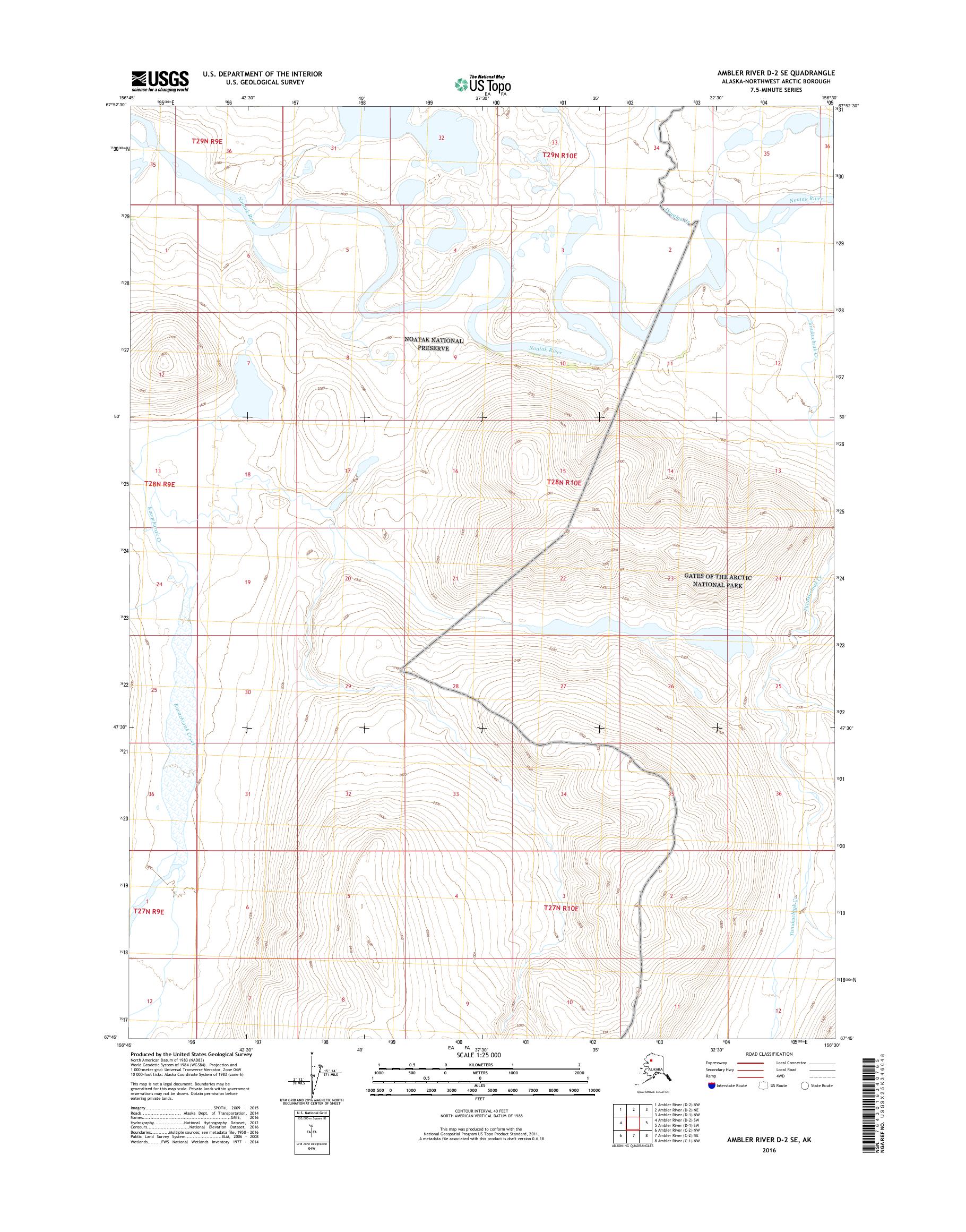 Ambler River D-2 SE Alaska US Topo Map – MyTopo Map Store