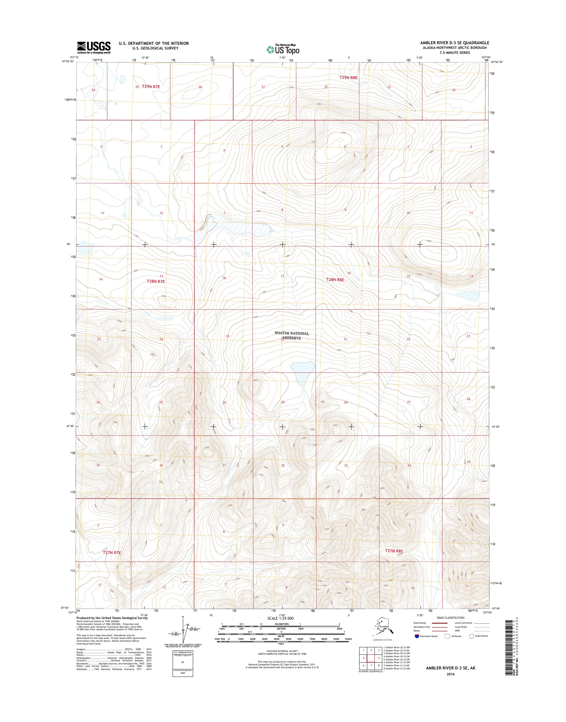 Ambler River D-3 SE Alaska US Topo Map – MyTopo Map Store