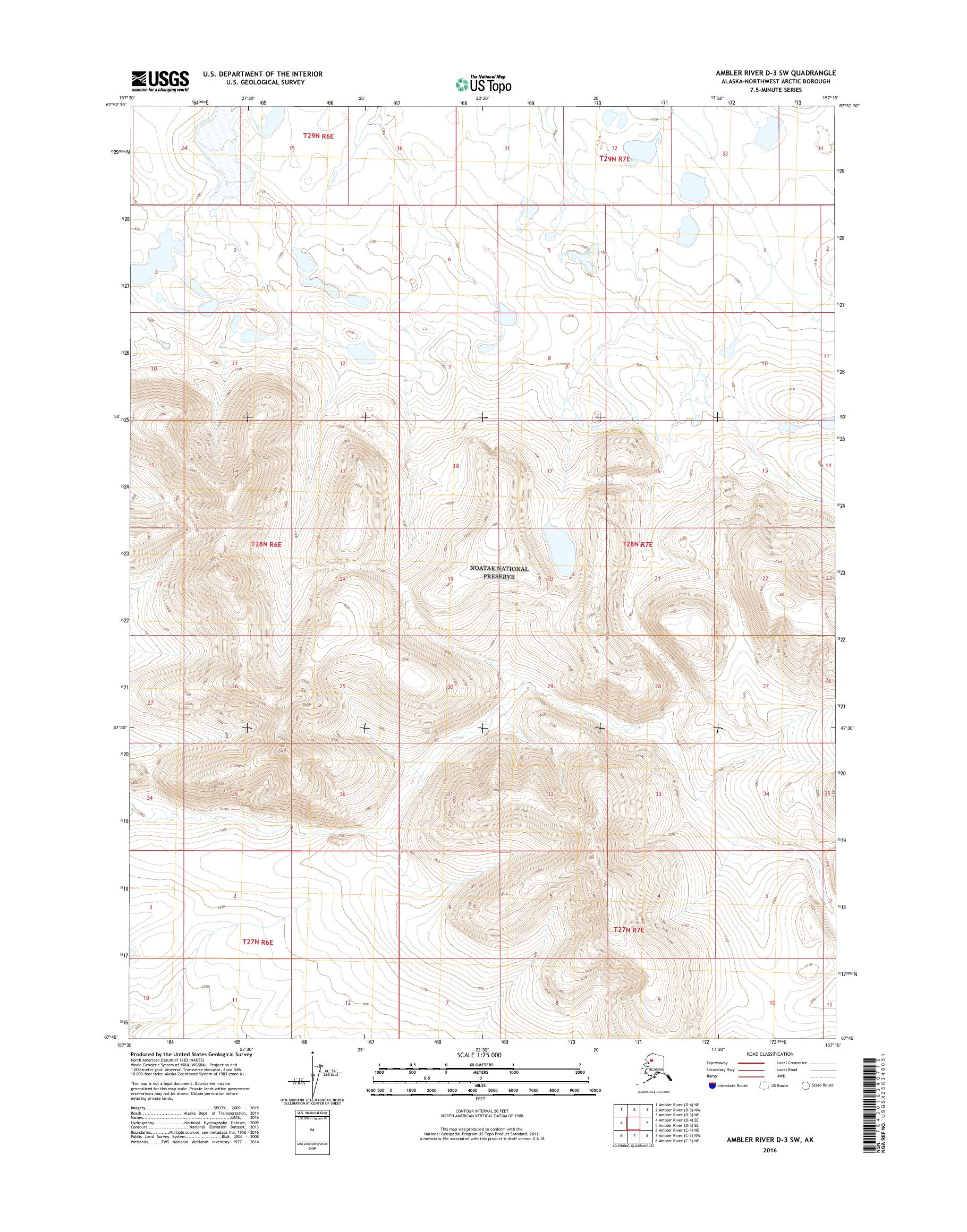 Ambler River D-3 SW Alaska US Topo Map – MyTopo Map Store