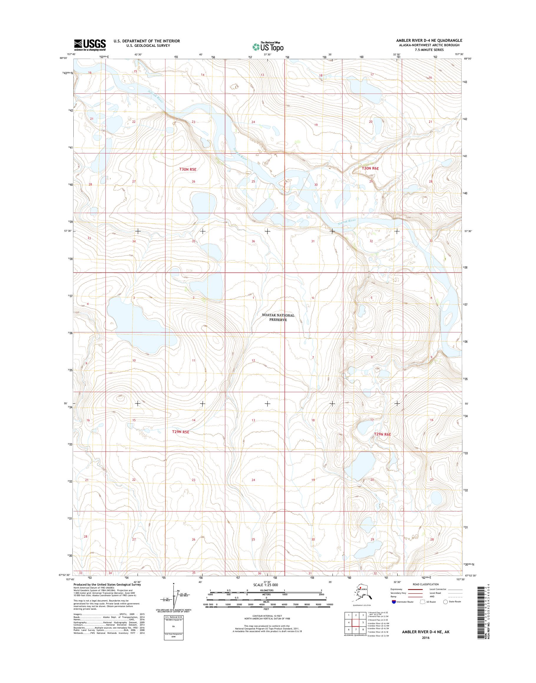 Ambler River D-4 NE Alaska US Topo Map – MyTopo Map Store