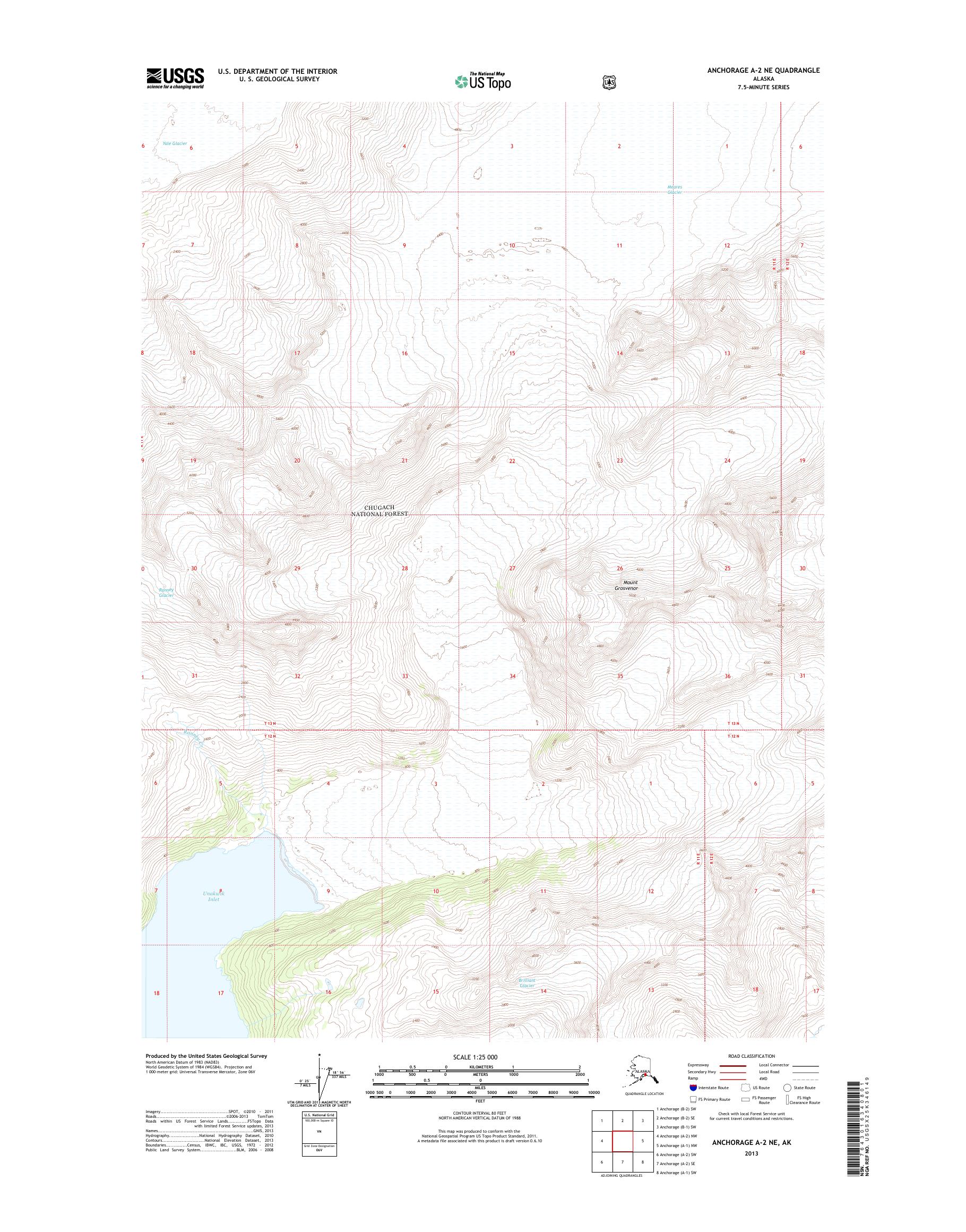 Anchorage A-2 NE Alaska US Topo Map – MyTopo Map Store