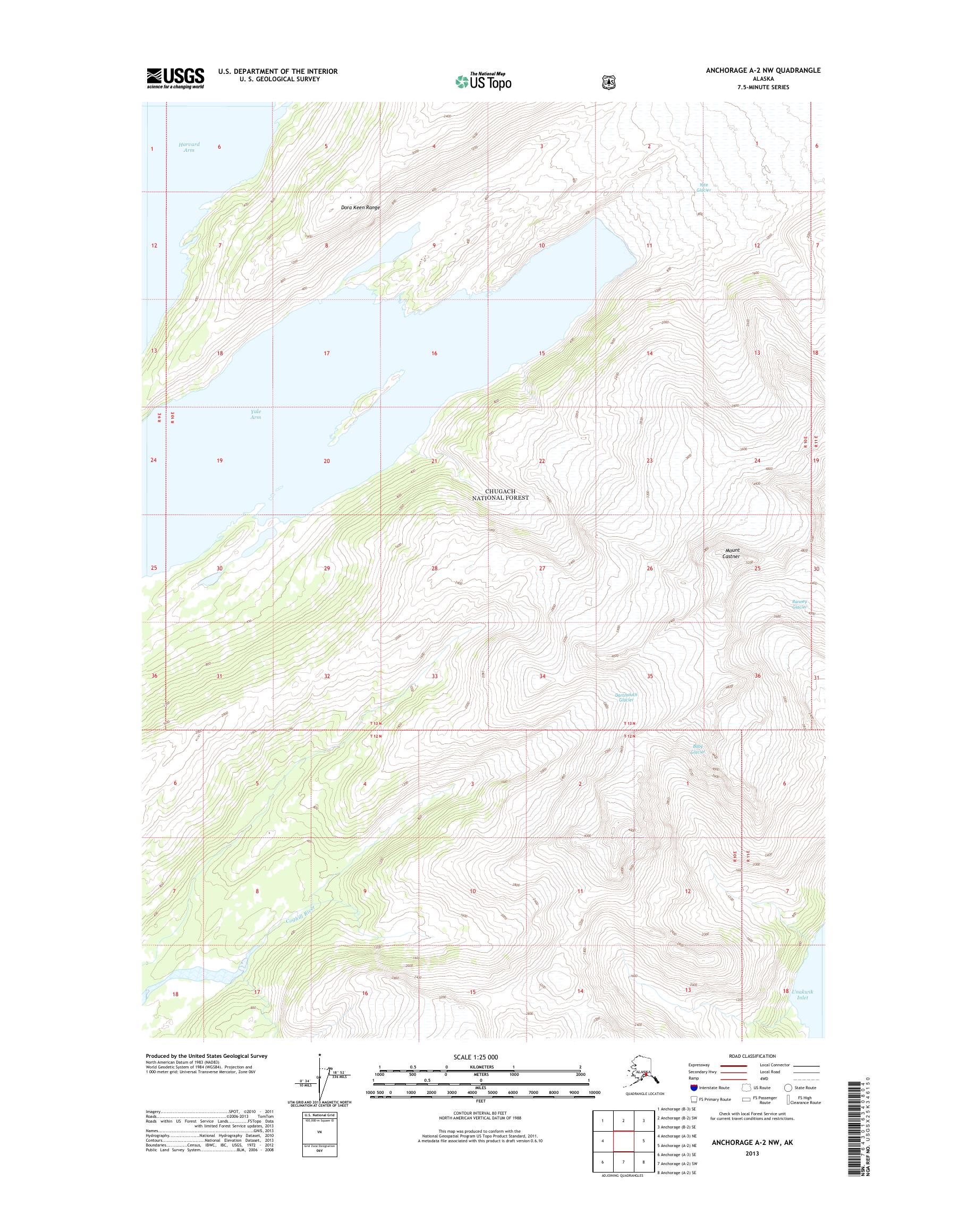 Anchorage A-2 NW Alaska US Topo Map – MyTopo Map Store