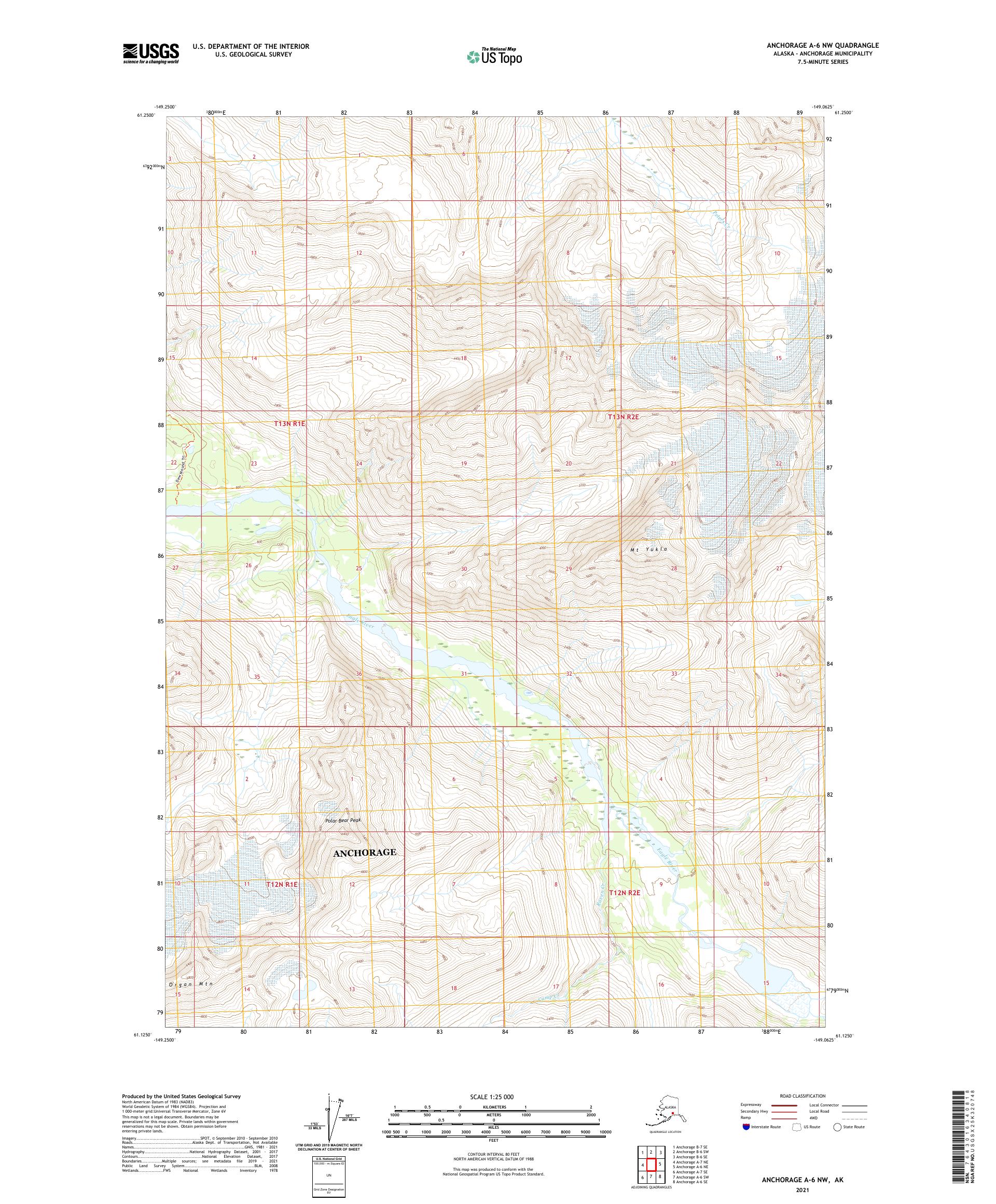 Anchorage A-6 NW Alaska US Topo Map – MyTopo Map Store