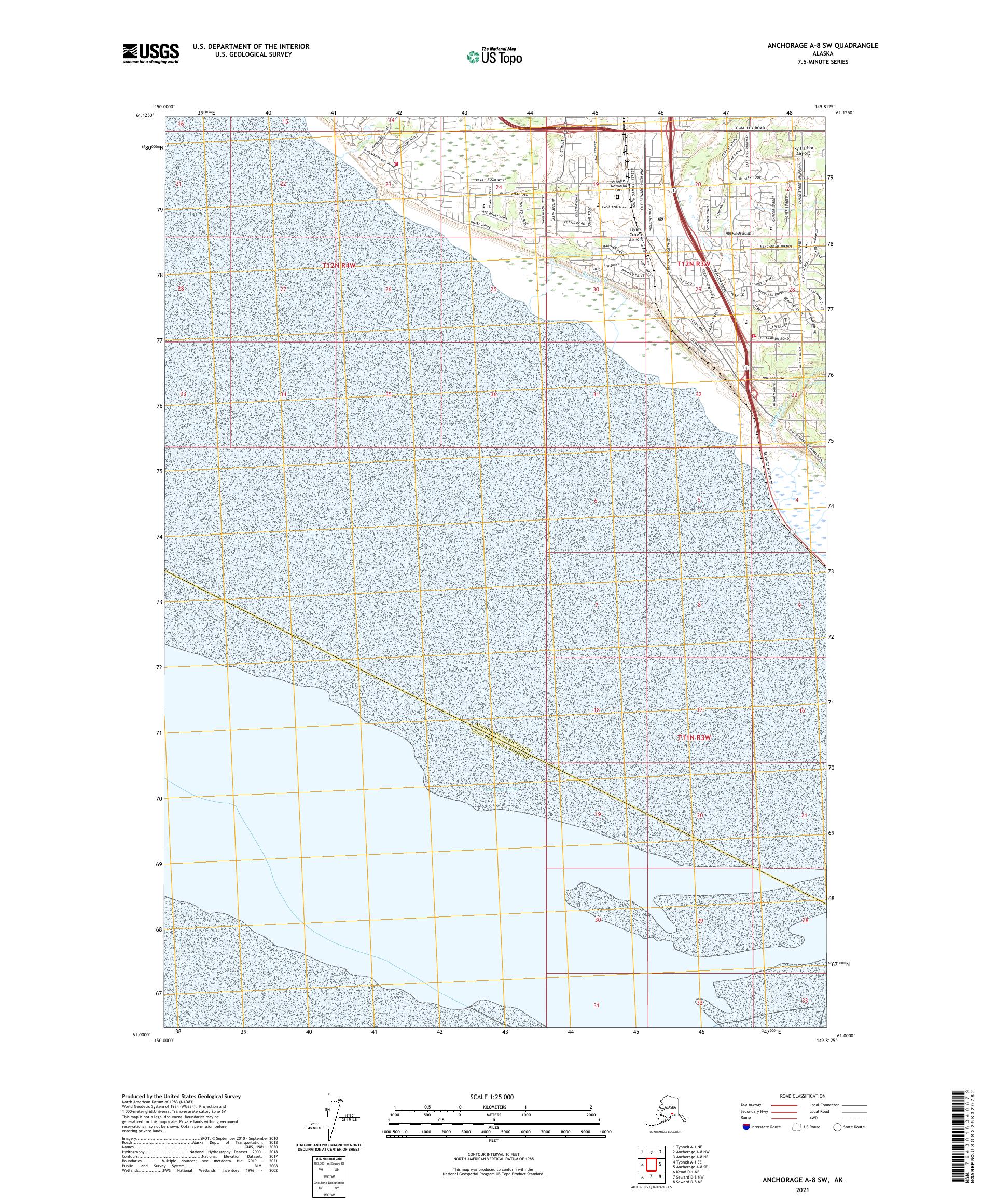Anchorage A-8 SW Alaska US Topo Map – MyTopo Map Store