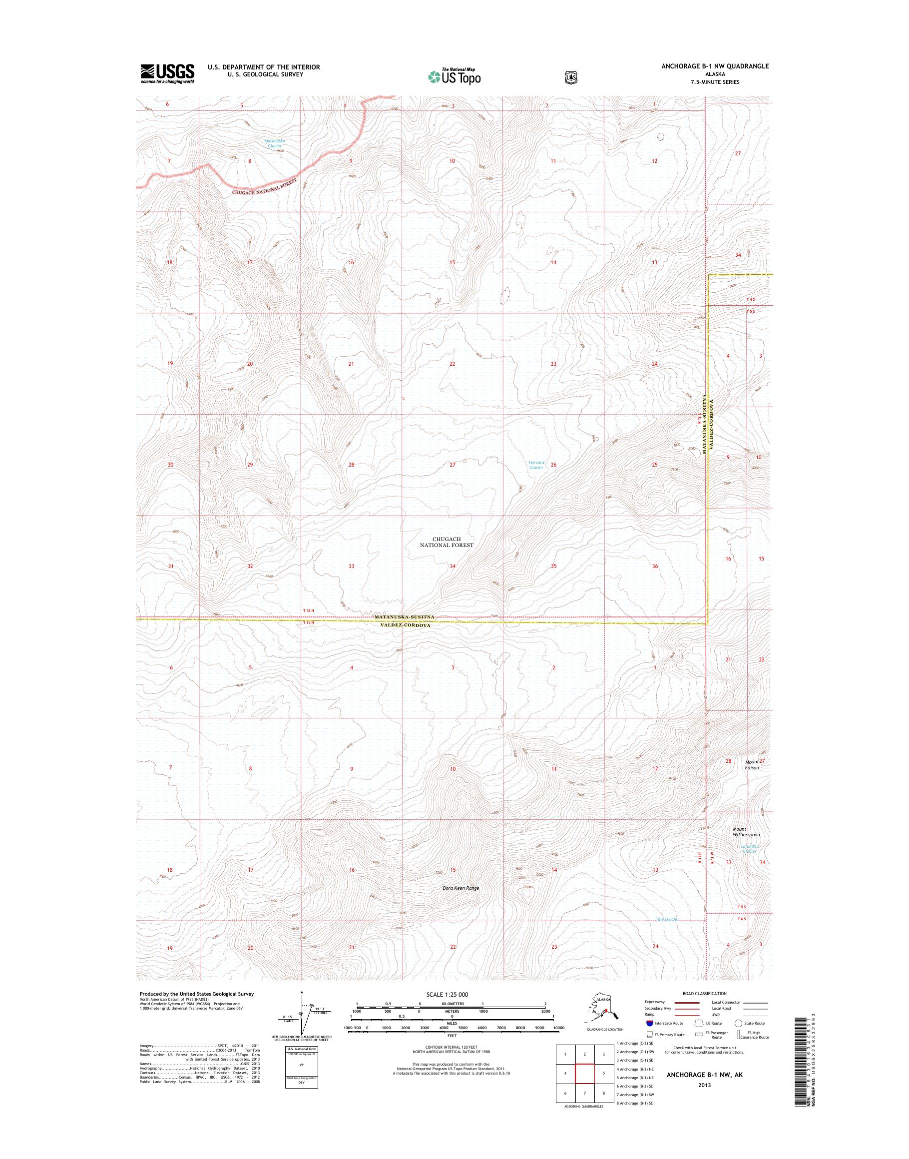 Anchorage B-1 NW Alaska US Topo Map – MyTopo Map Store