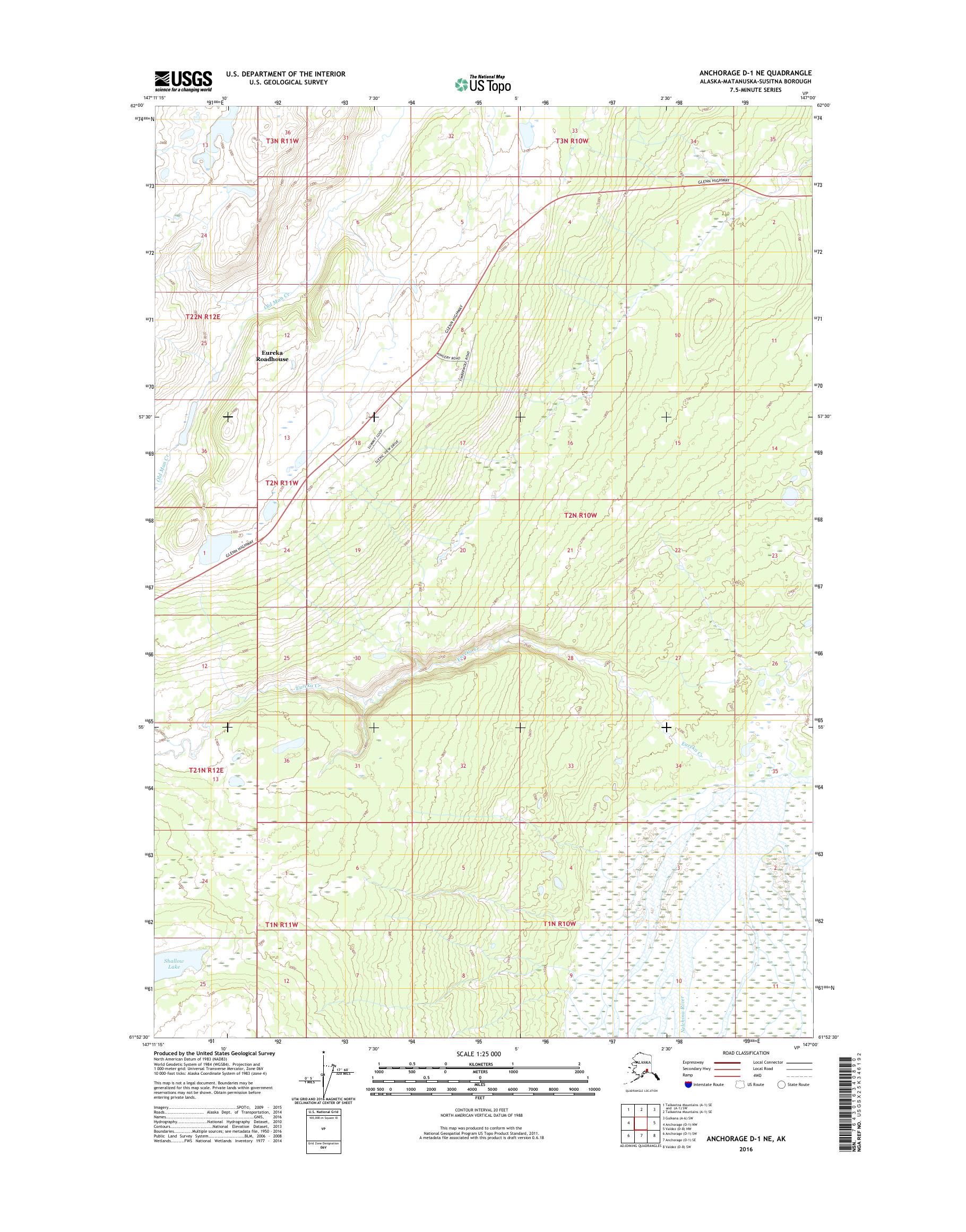 Anchorage D-1 NE Alaska US Topo Map – MyTopo Map Store