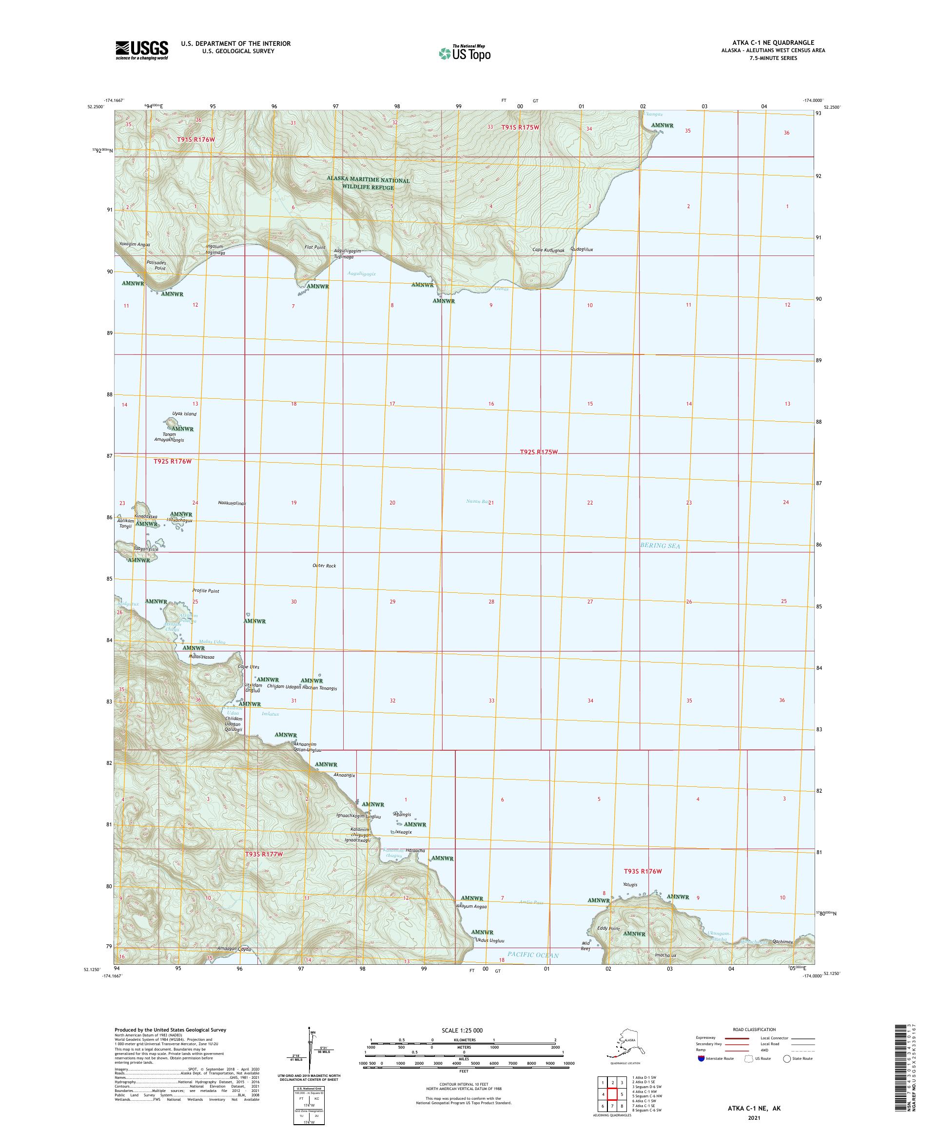 Atka C-1 NE Alaska US Topo Map – MyTopo Map Store