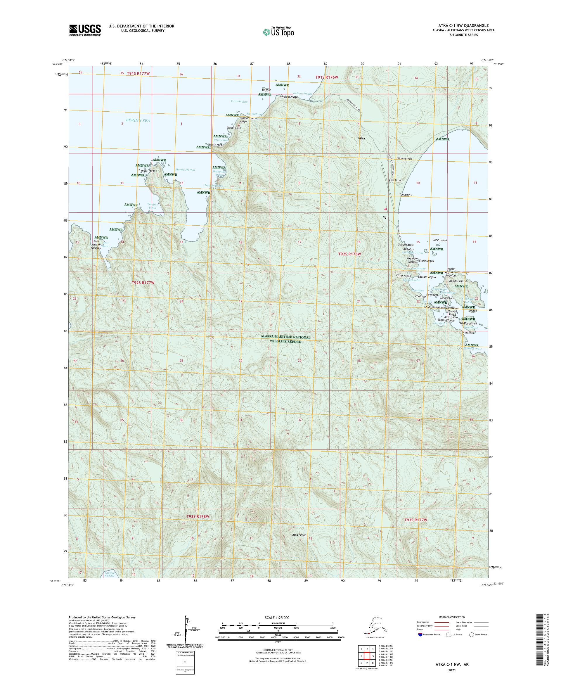 Atka C-1 NW Alaska US Topo Map – MyTopo Map Store