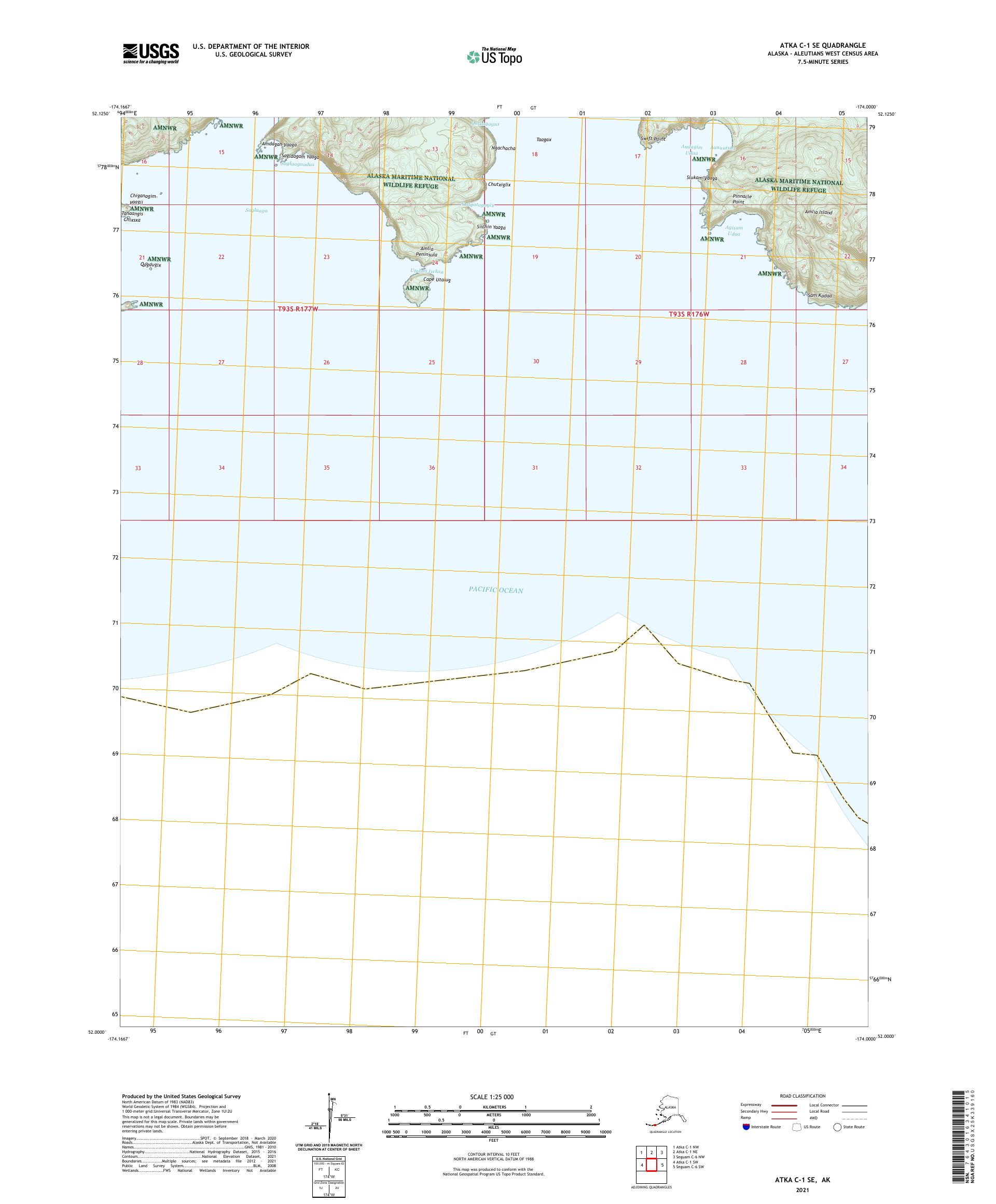 Atka C-1 SE Alaska US Topo Map – MyTopo Map Store
